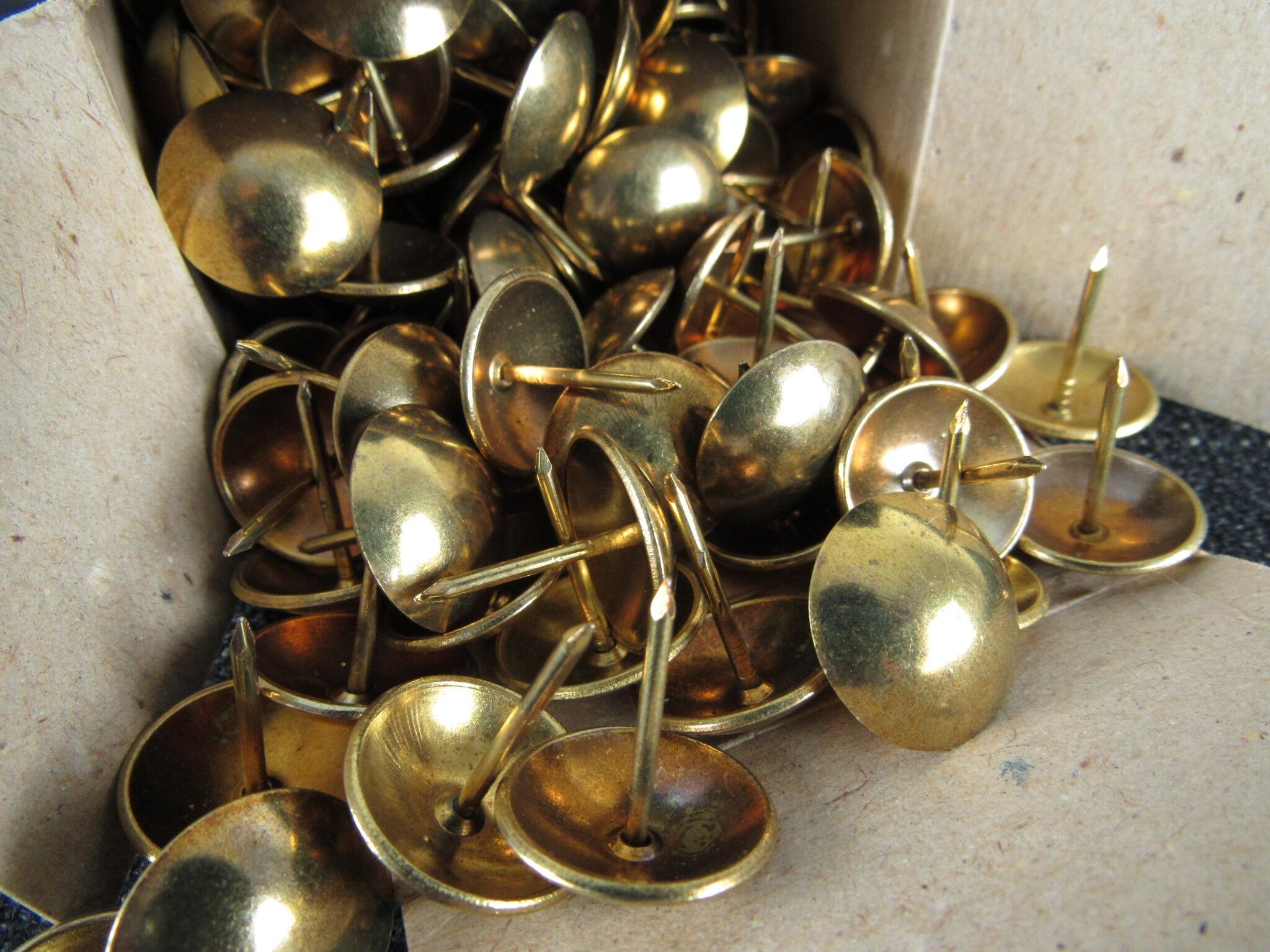 250 Vintage FISCO Upholstery Nails - L 19 Brass on Steel