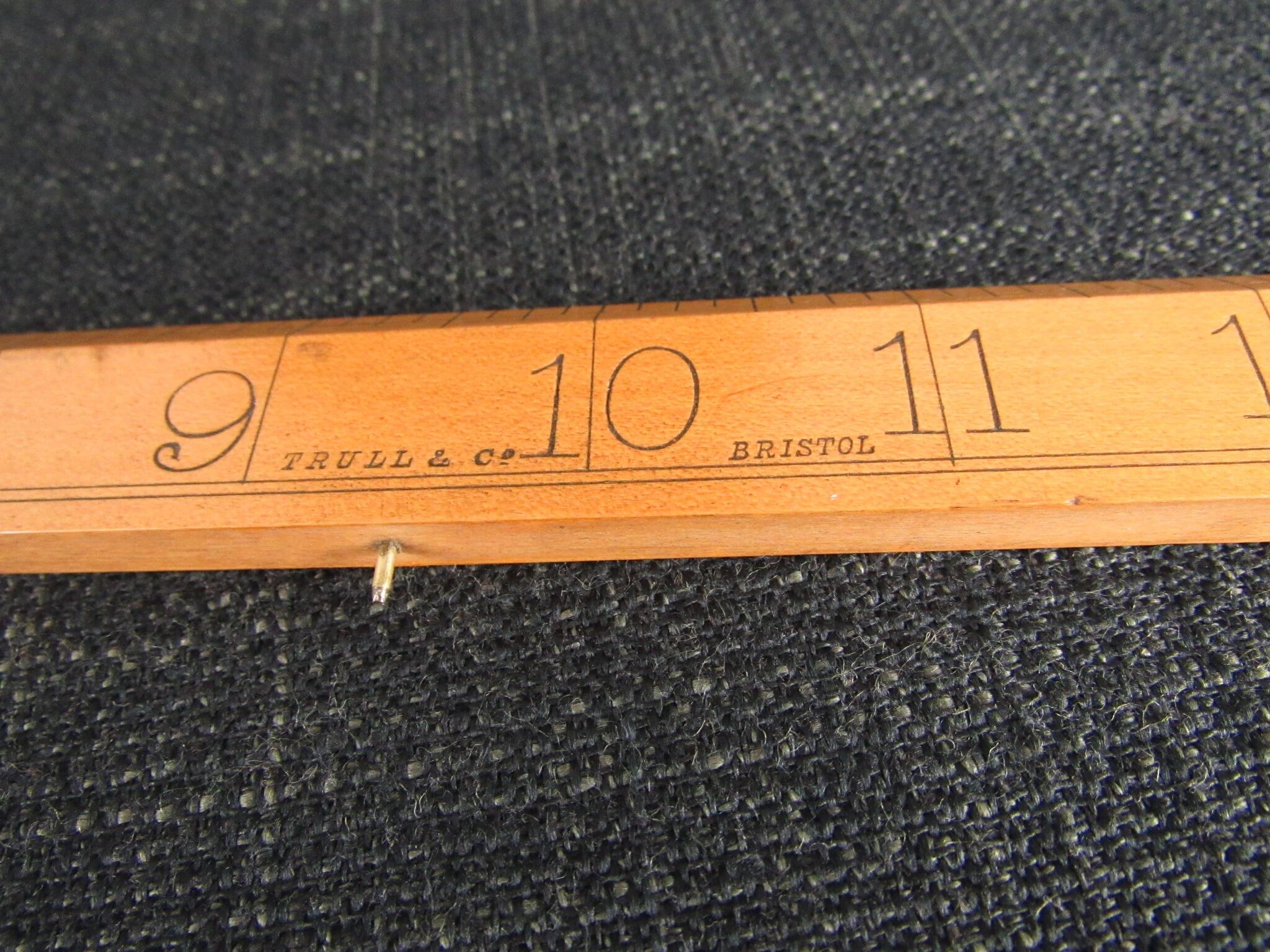 PRESTON Tailors Folding Boxwood Square marked TRULL & CO BRISTOL *SOLD*