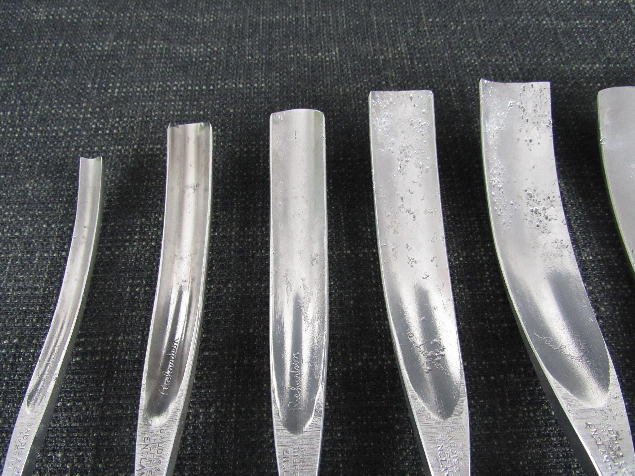 7 JB ADDIS Curved or Sow Back Carving Gouges *SOLD*