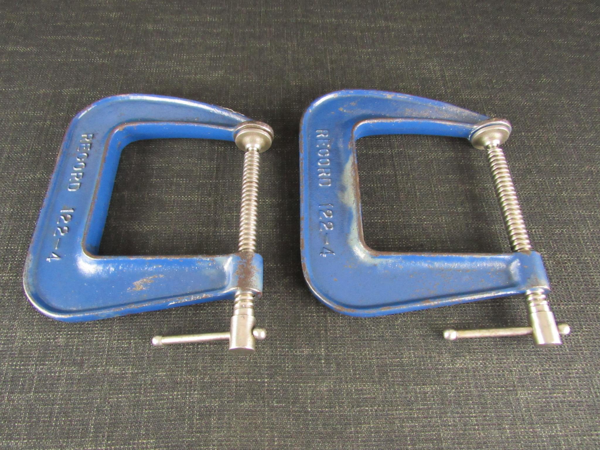 Pair of RECORD 122 4 inch Deep Throat G Clamps *SOLD*