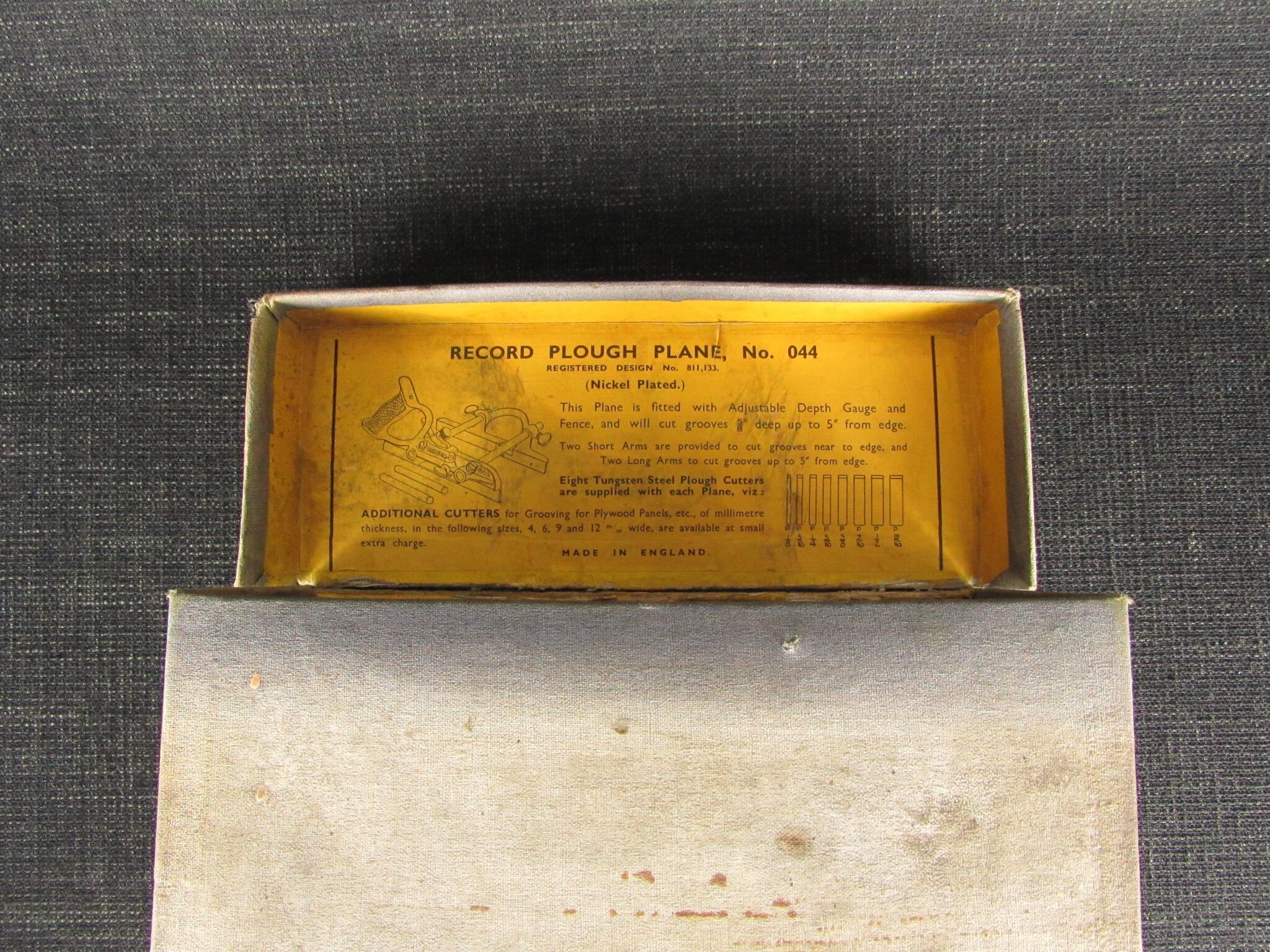 Early RECORD 044 Plough Plane & Ephemera *SOLD*