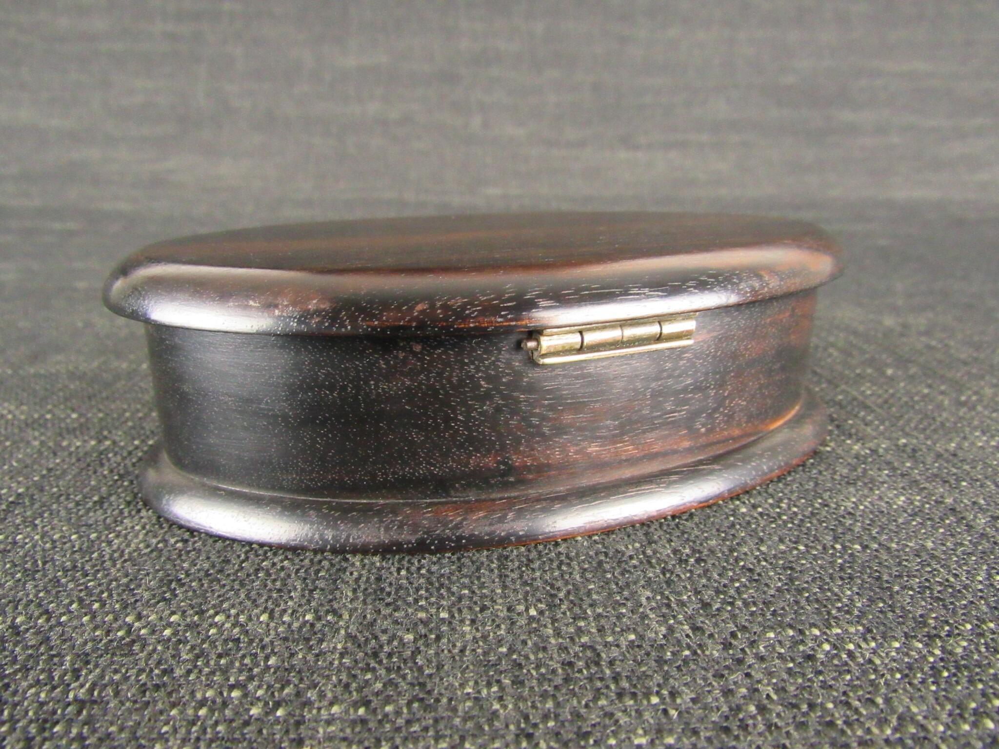 Oval Ebony Box with Hinged Lid *SOLD*