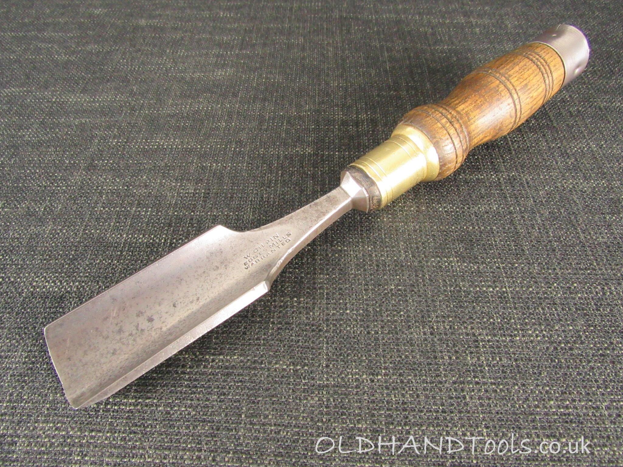 Large GILPIN Firmer Gouge with Ornate Brass Ferrule - 1 7/16 inch *SOLD*