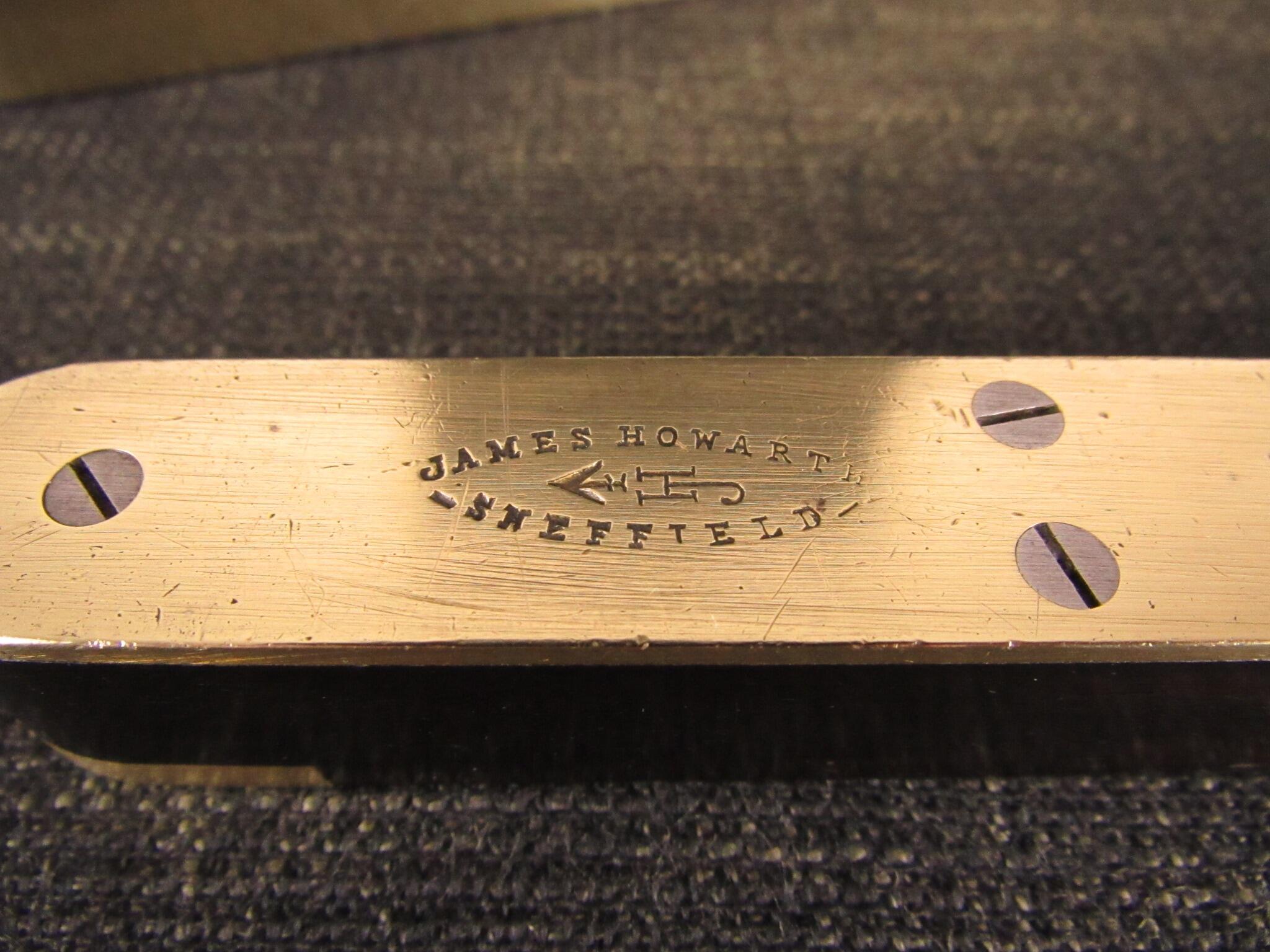 9 inch JAMES HOWARTH Ebony Spirit Level in Brass Case *SOLD*