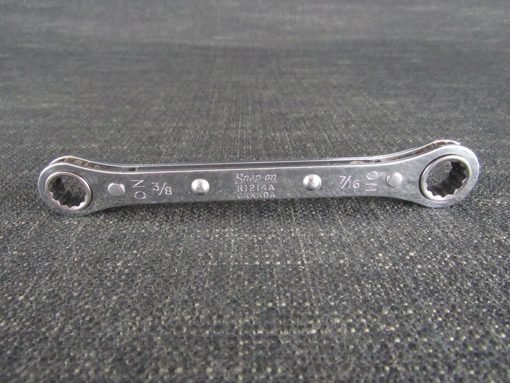 SNAP ON R1214A Spline Ratcheting Box Wrench - 3/8 & 7/16 inch - Made in ...