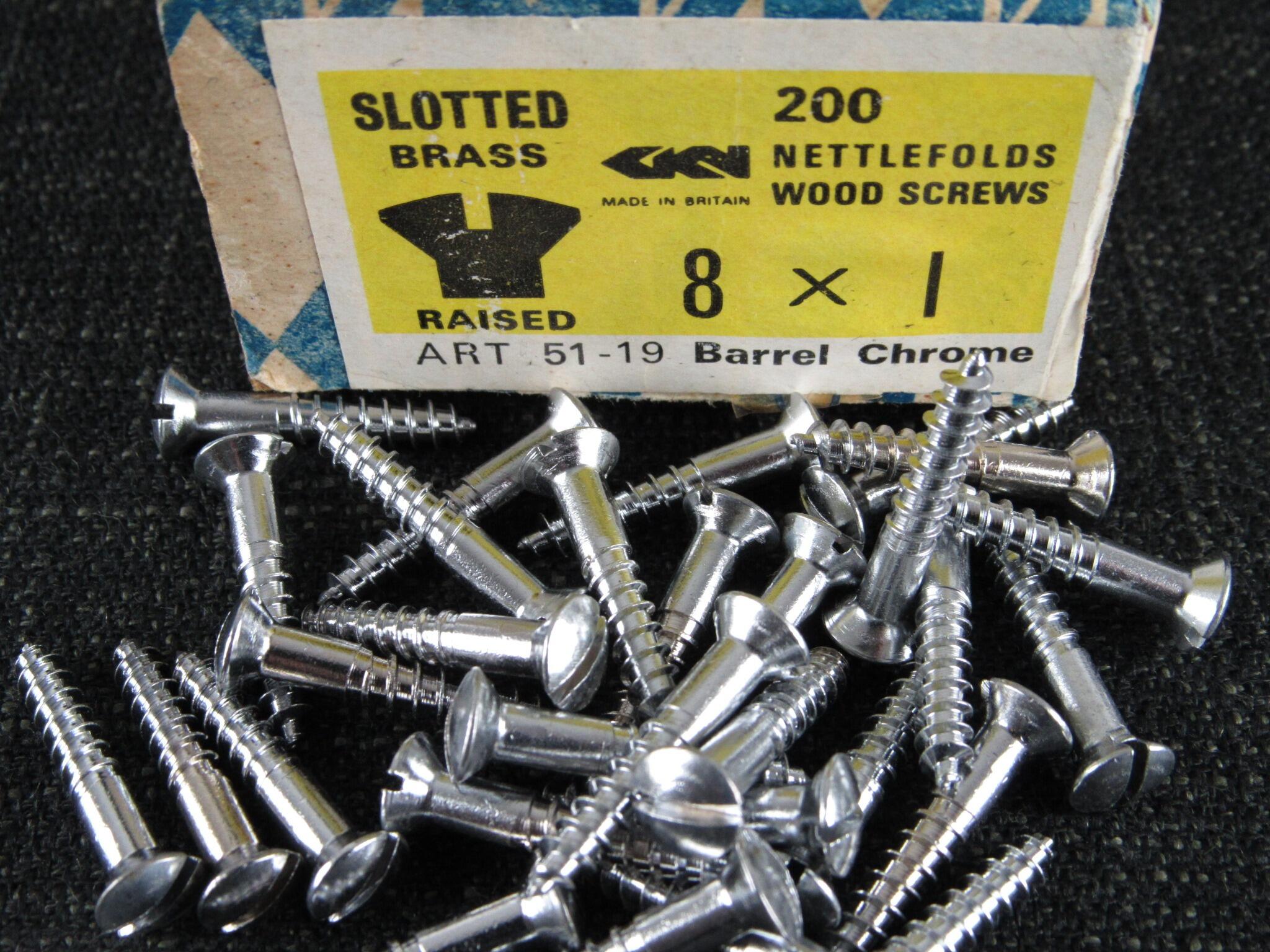 NETTLEFOLDS Brass Screws (Qty 25)