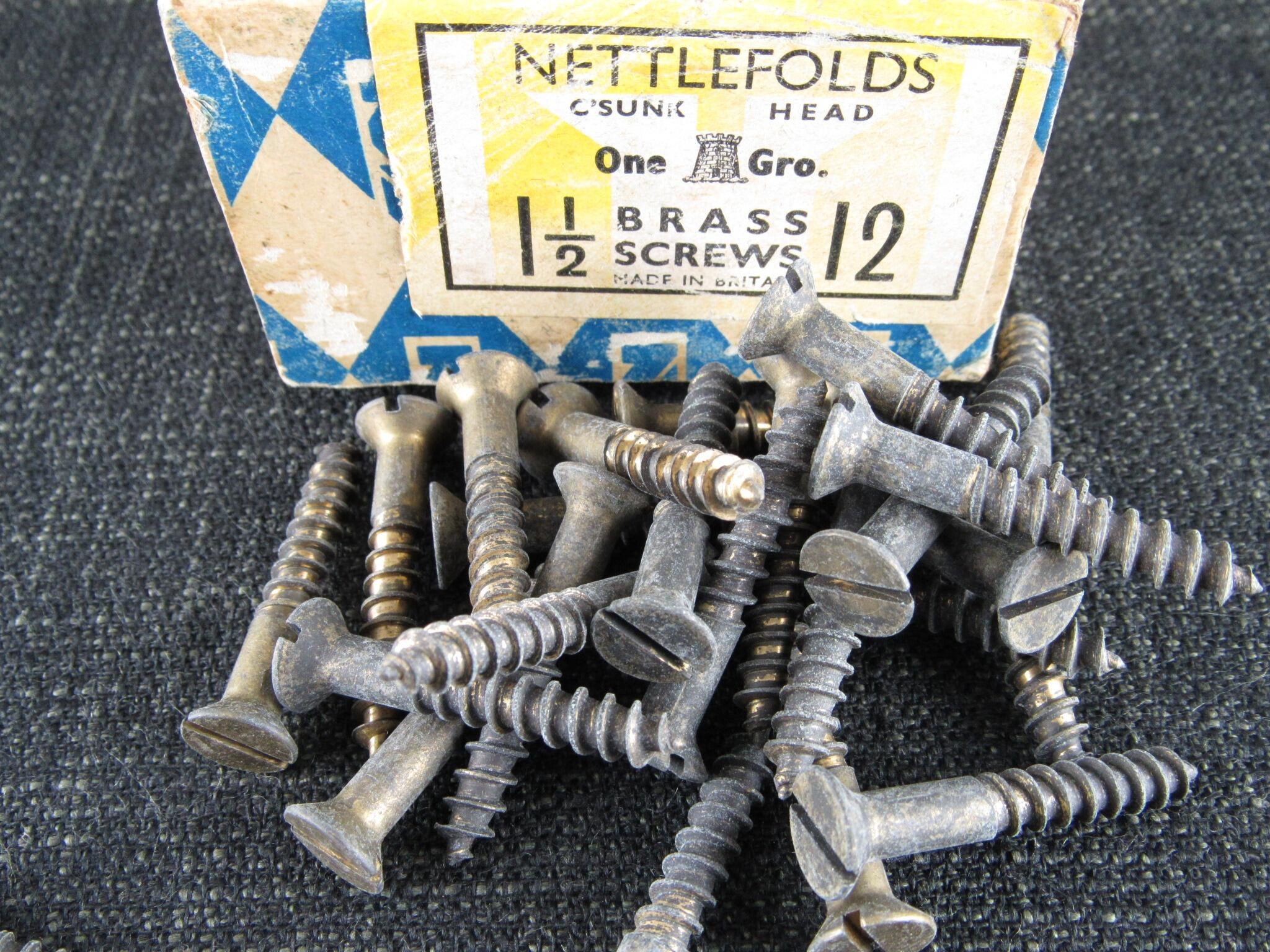 NETTLEFOLDS Brass Screws (Qty 25)