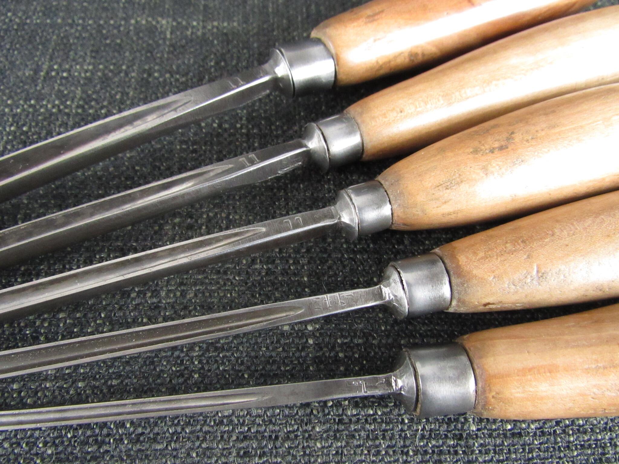 Graduated Set of 5 SJ ADDIS No 11 Deep Carving Gouges