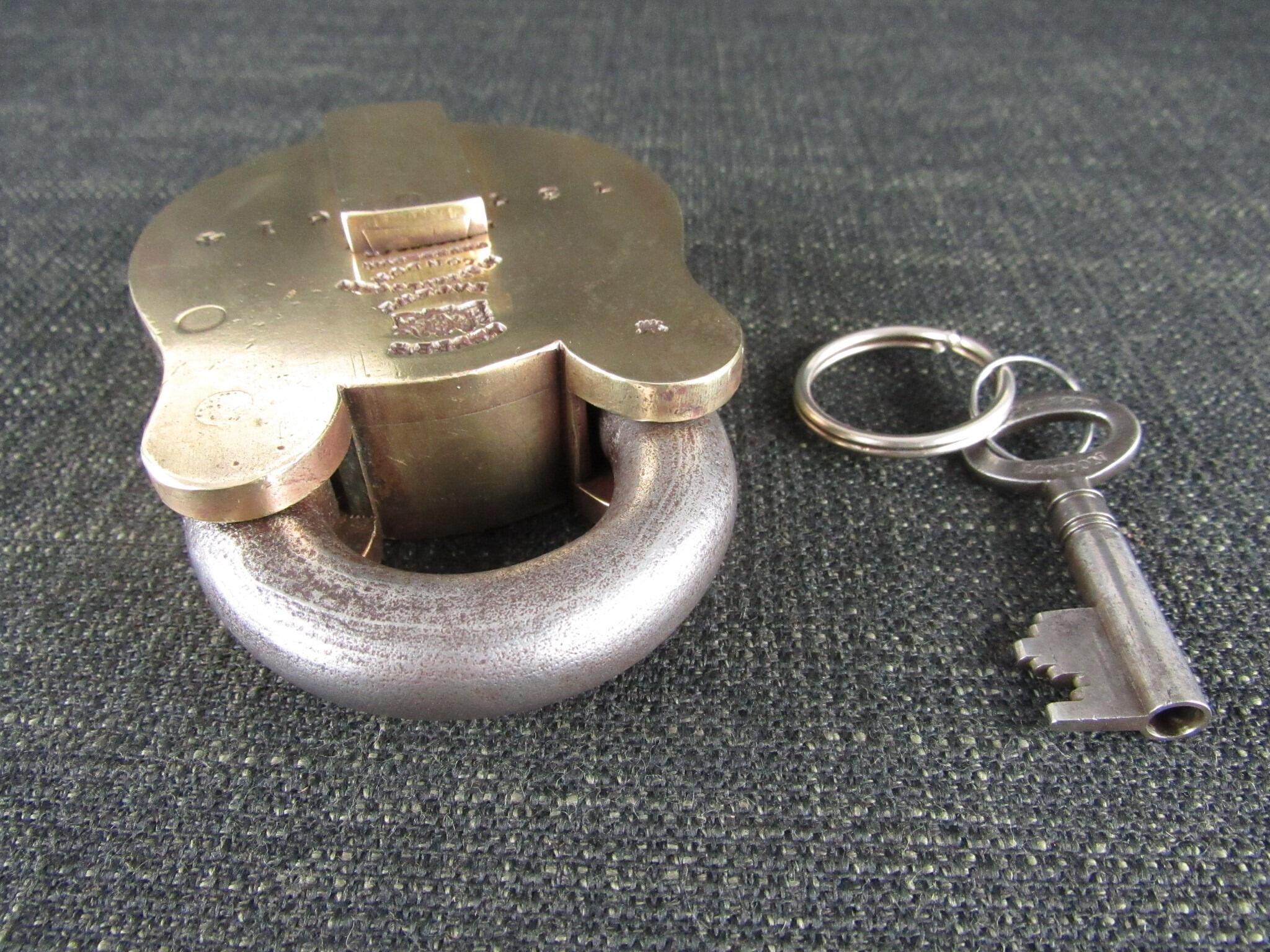 Antique Patent CHUBB Brass Padlock & Key