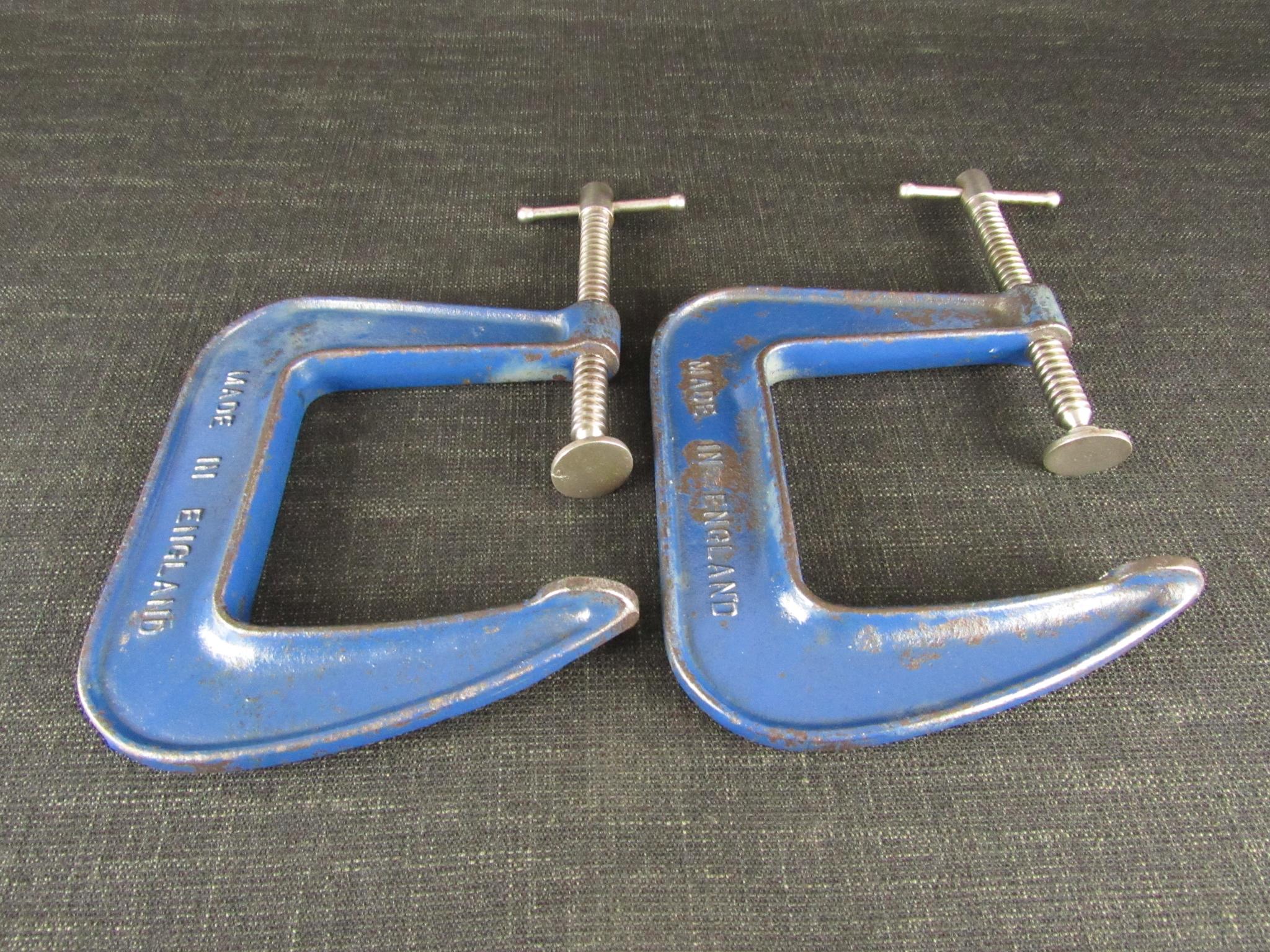 Pair of RECORD 122 4 inch Deep Throat G Clamps *SOLD*
