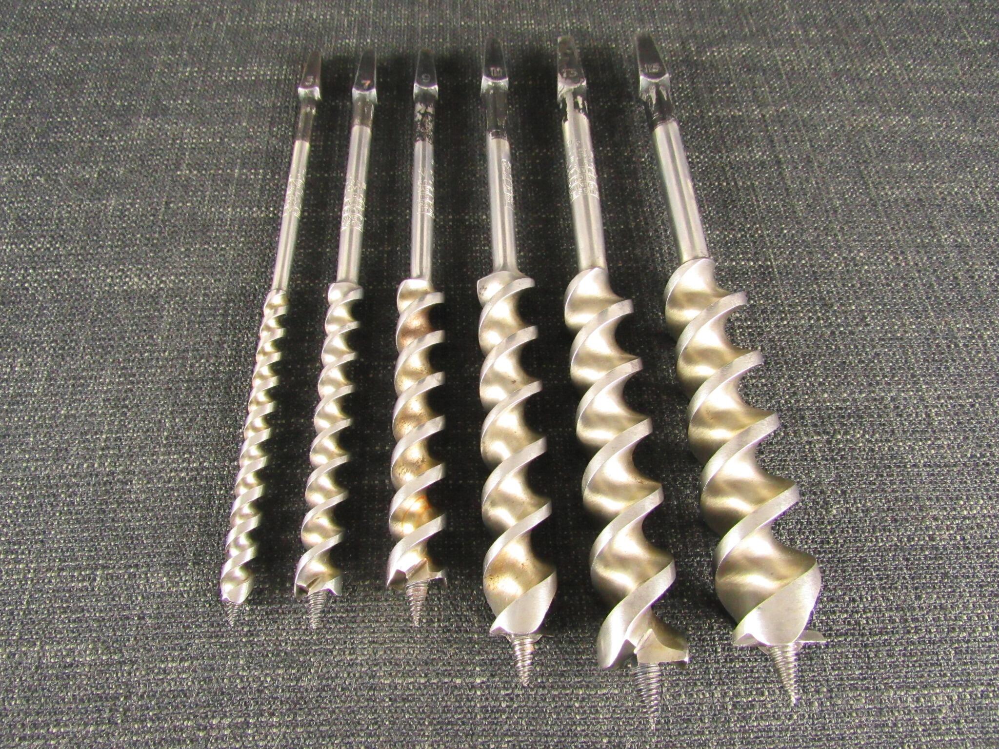 Set of 6 STANLEY 100 RJ RUSSELL JENNINGS Auger Bits - 16th Sizes *SOLD*