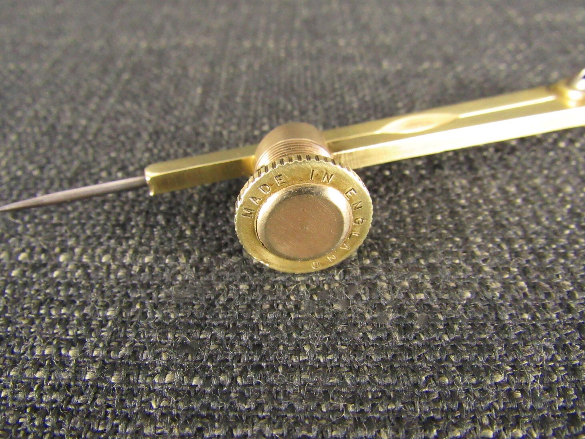 Vintage Brass Drawing Compass marked MADE IN ENGLAND *SOLD*