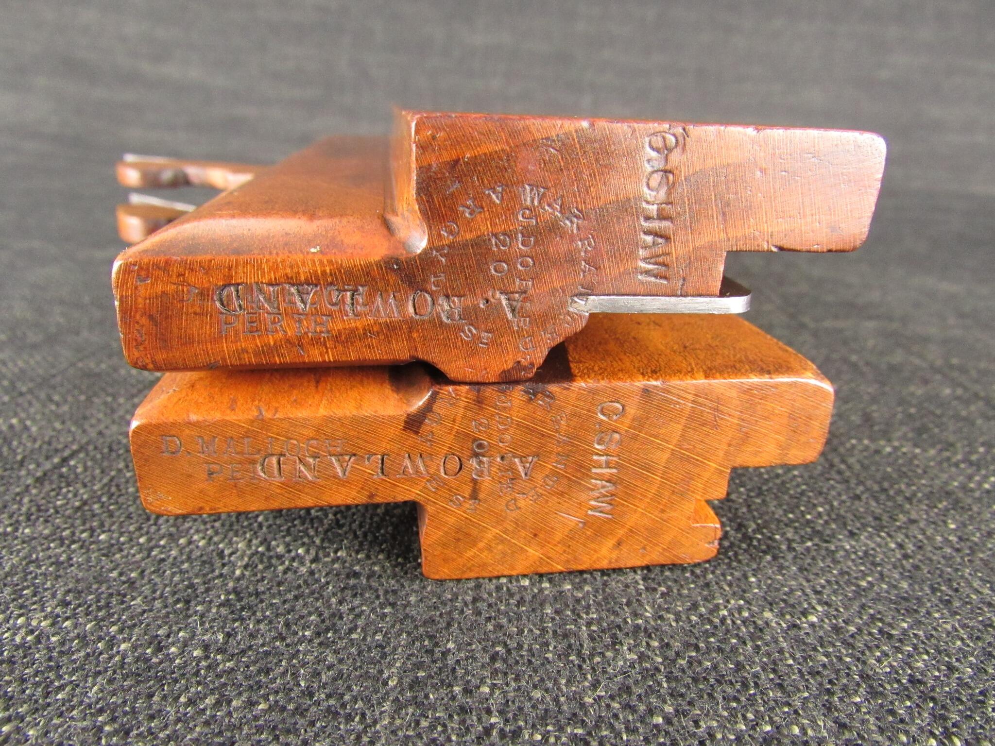 MALLOCH 1/2 inch Tongue & Groove Match Planes marked J DOBIE *SOLD*