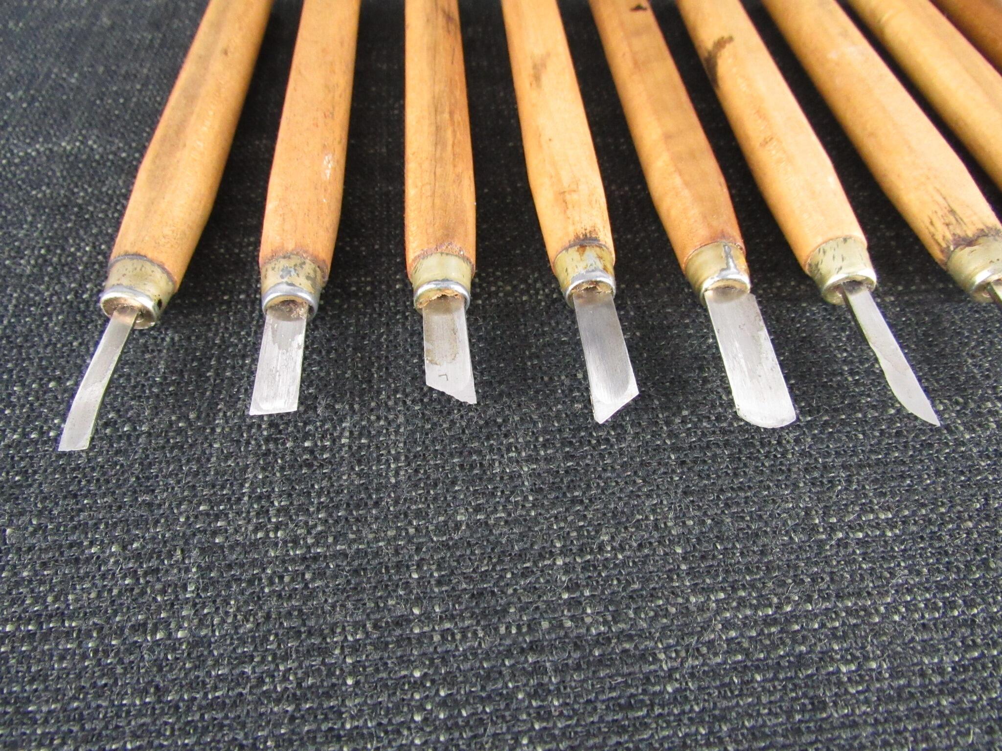 11 Japanese Chip Carving Tools - Whittling Tools *SOLD*