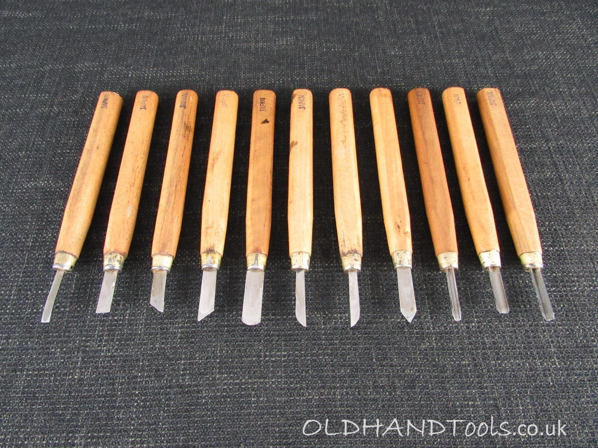 11 Japanese Chip Carving Tools - Whittling Tools *SOLD*