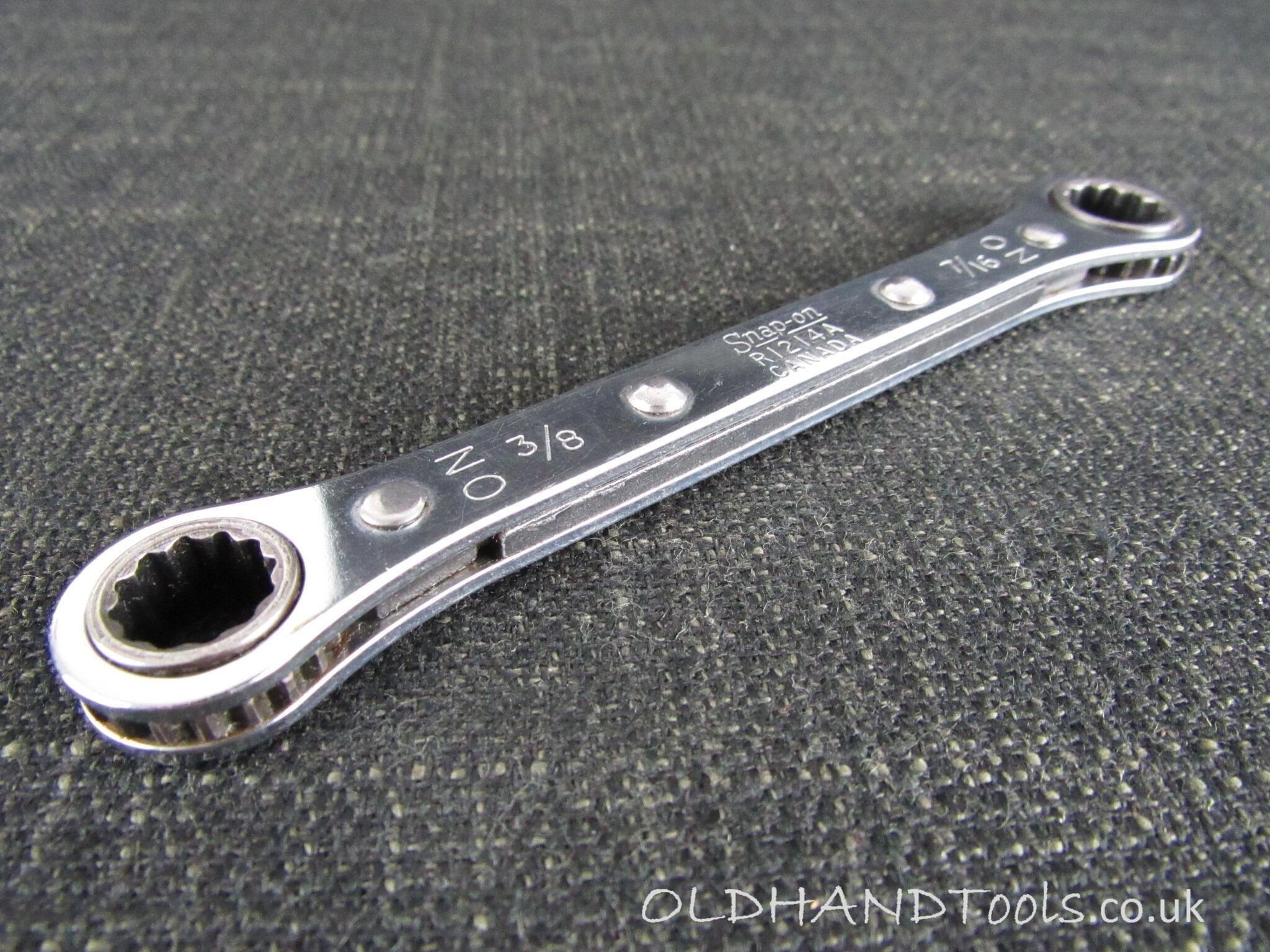 SNAP ON R1214A Spline Ratcheting Box Wrench - 3/8 & 7/16 inch - Made in ...