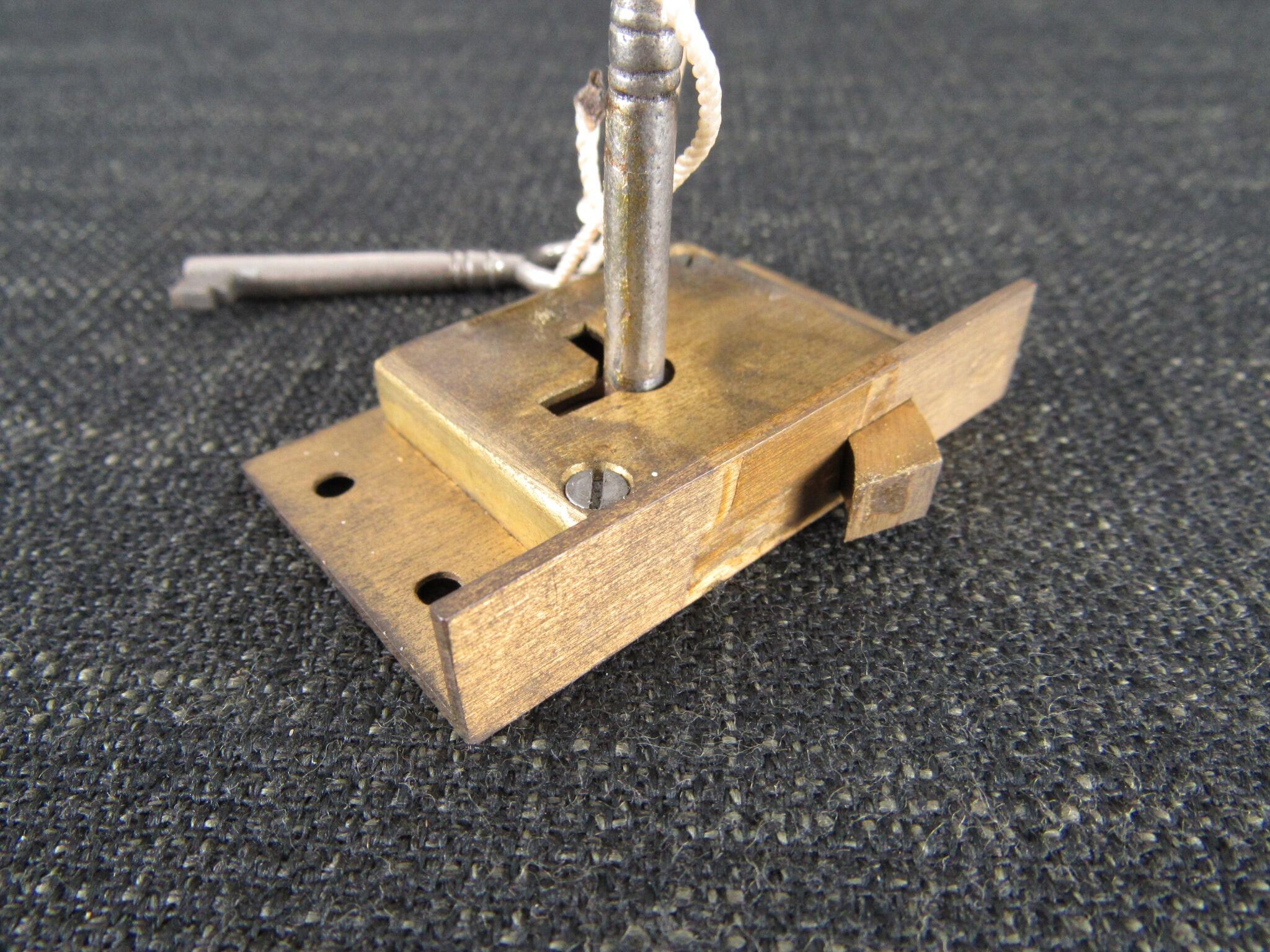 Vintage Brass Cupboard or Cabinet Lock with Hooked Bolt - New Old Stock ...