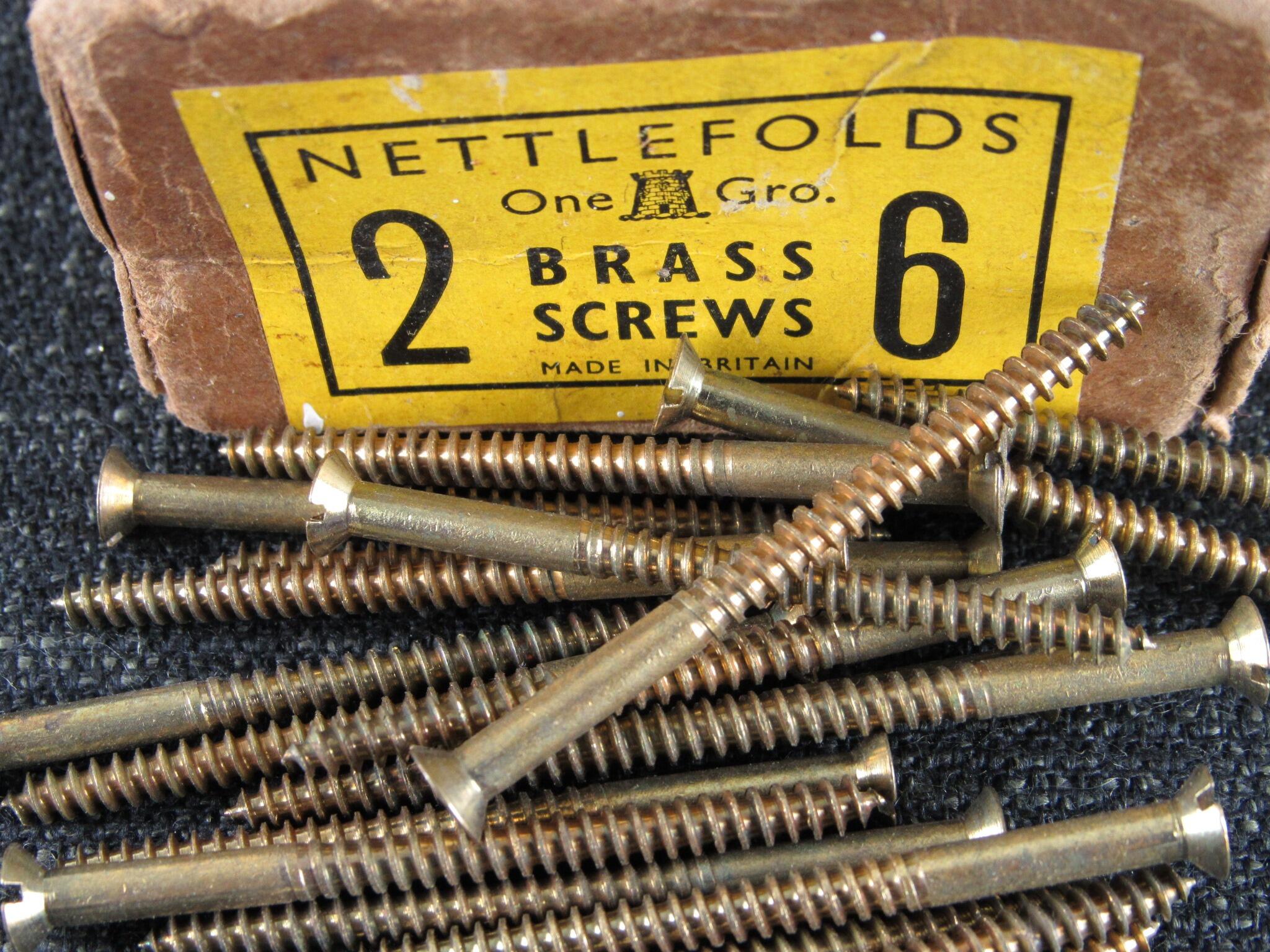 NETTLEFOLDS Brass Screws (Qty 25)