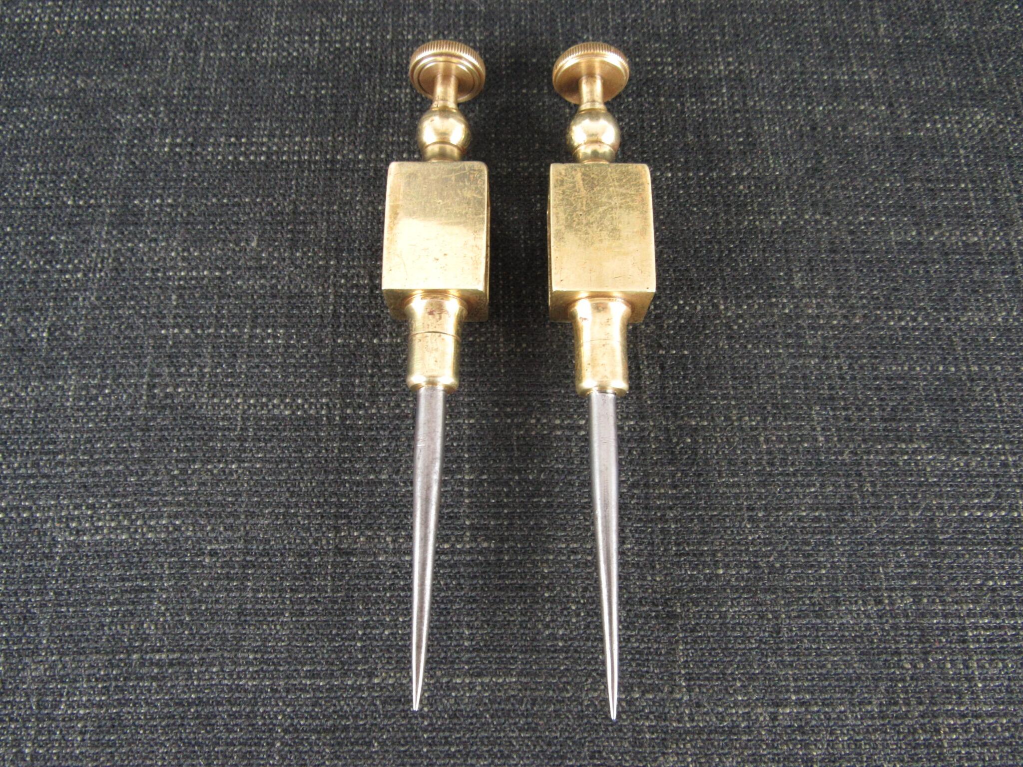 Brass Trammels or Trammel Heads with Steel Points