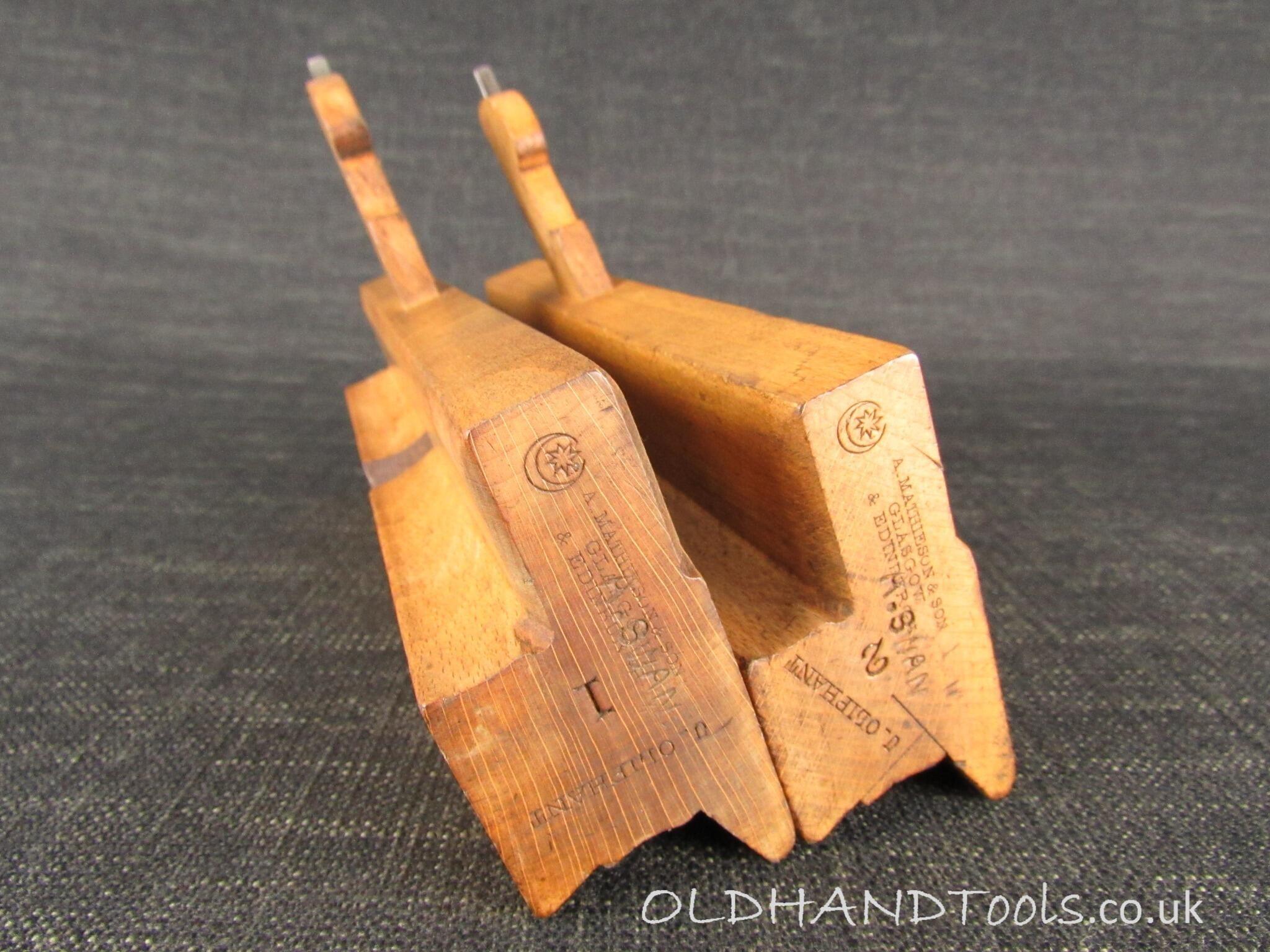 Pair of MATHIESON Sash Window Moulding Planes - 5/8 Ovolo *SOLD*