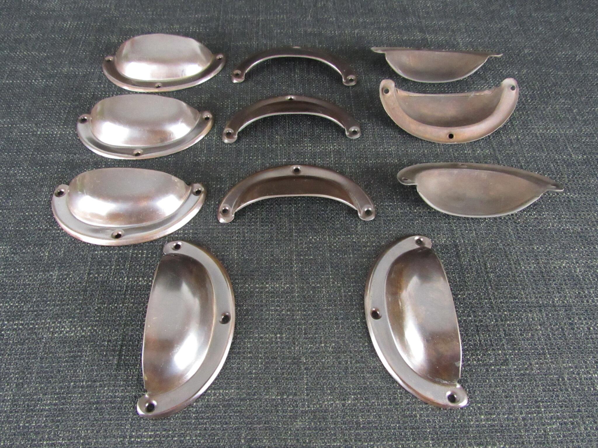 11 Rolled Edge Cup Handle Drawer Pulls