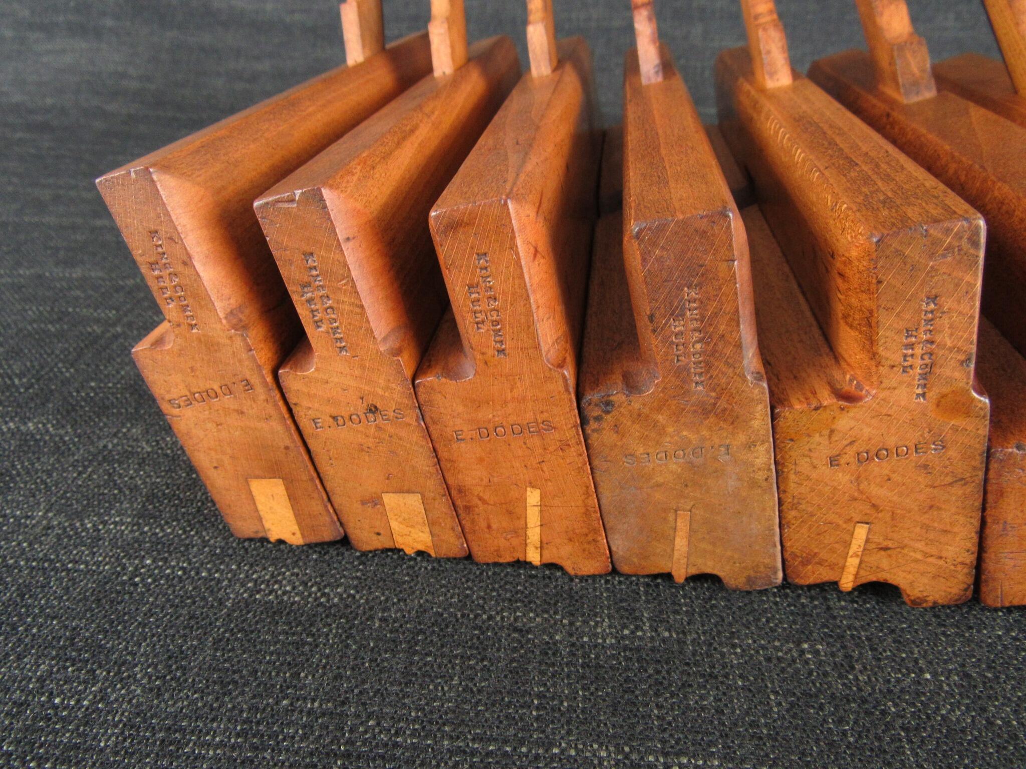 Set of 9 KING & COMPANY Side Bead Moulding Planes *SOLD*