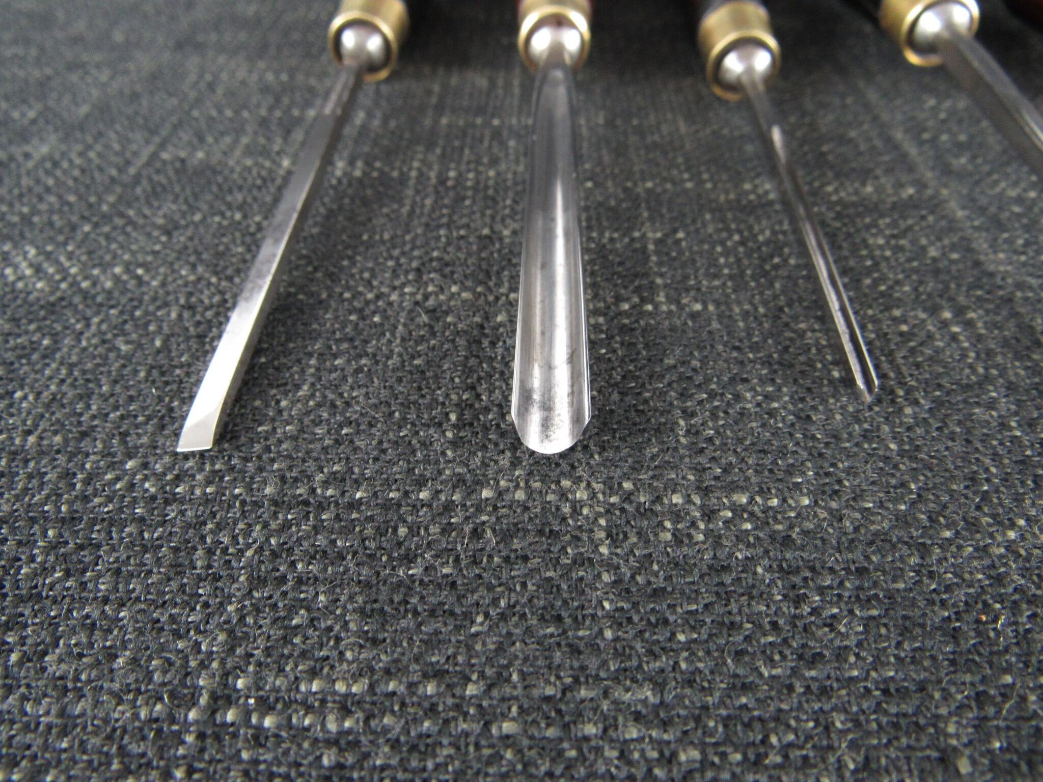 6 MARPLES Carving Tools with Ebony & Rosewood Handles *SOLD*