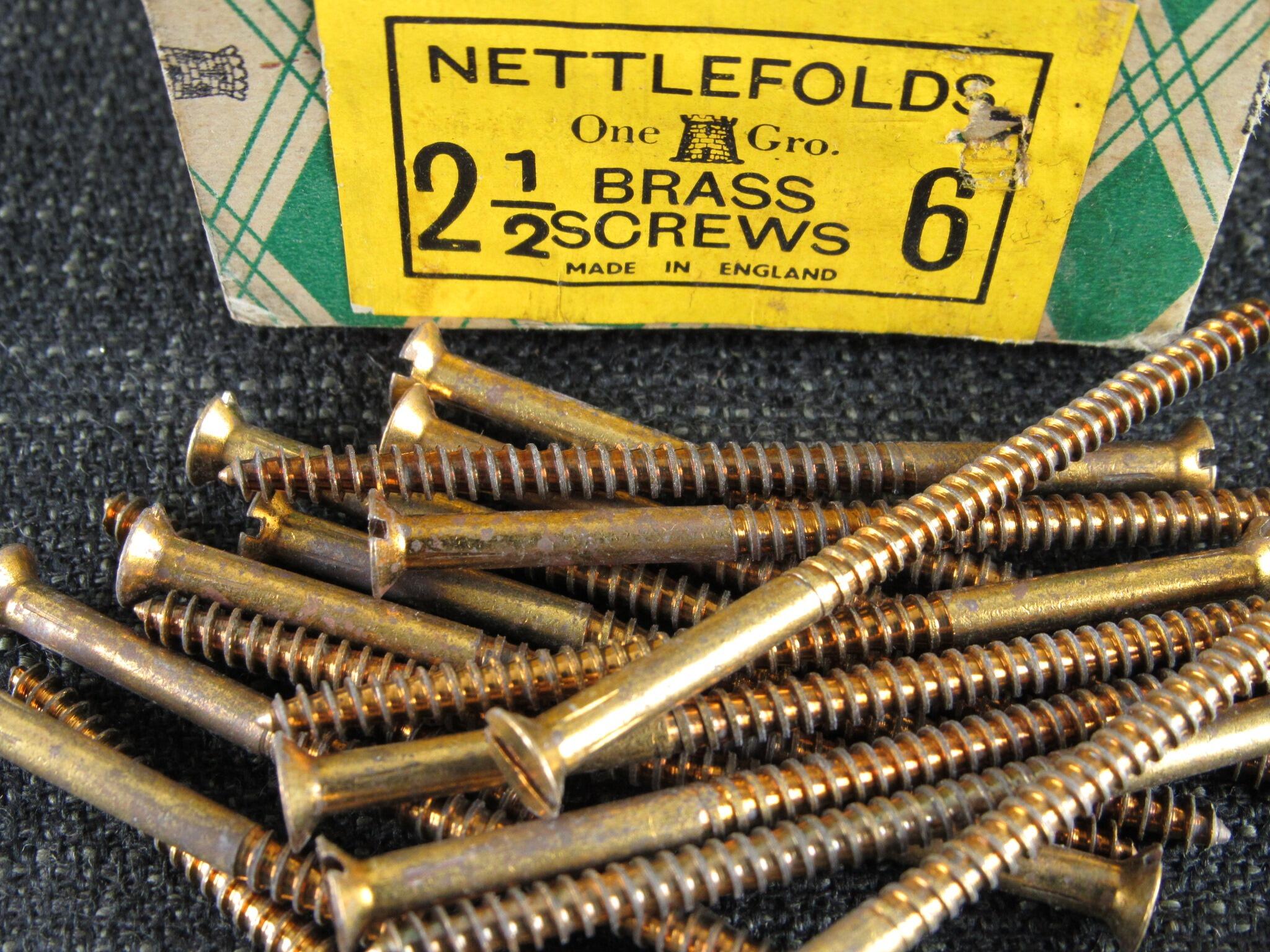 NETTLEFOLDS Brass Screws (Qty 25)