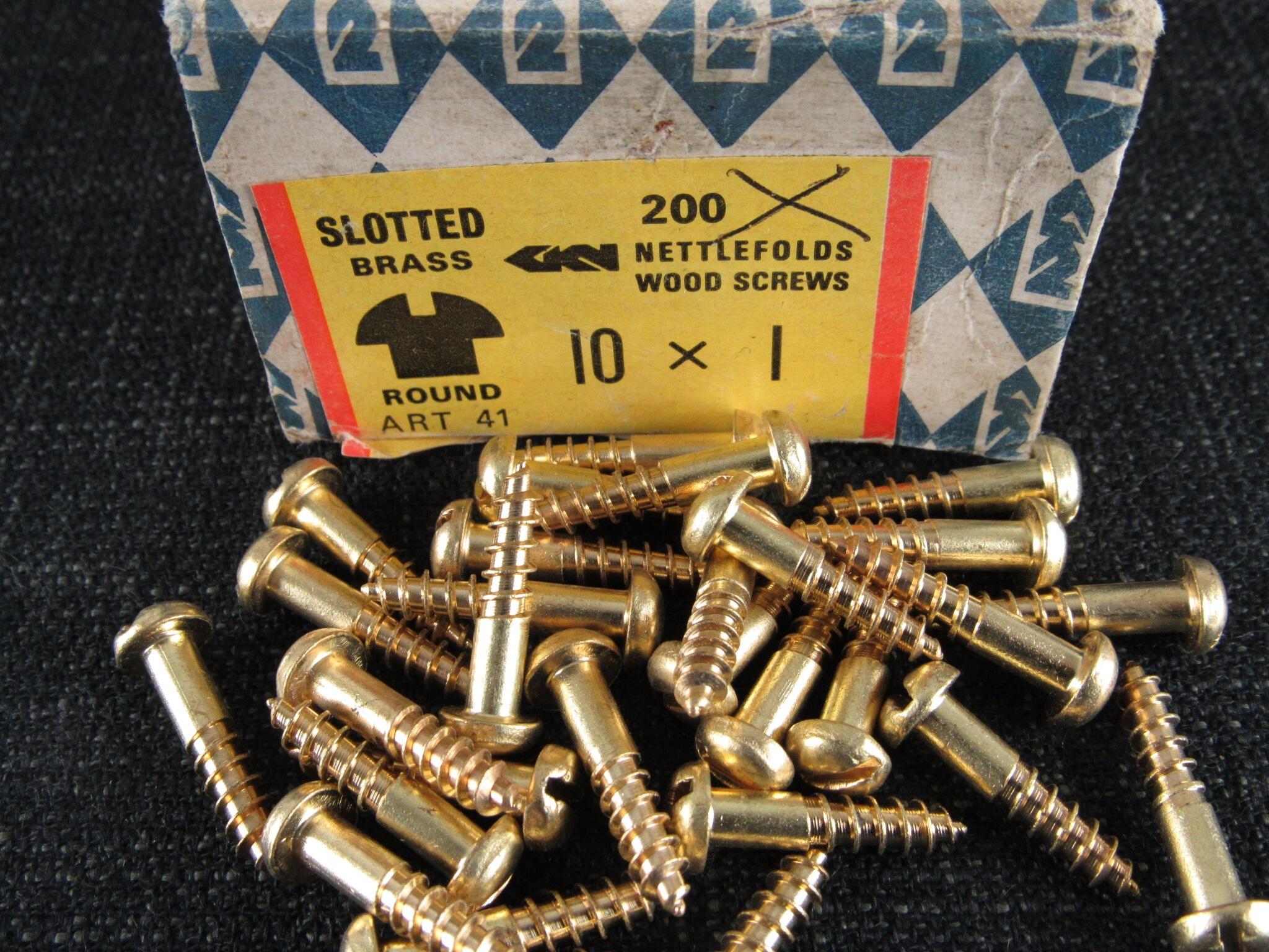 NETTLEFOLDS Brass Screws (Qty 25)