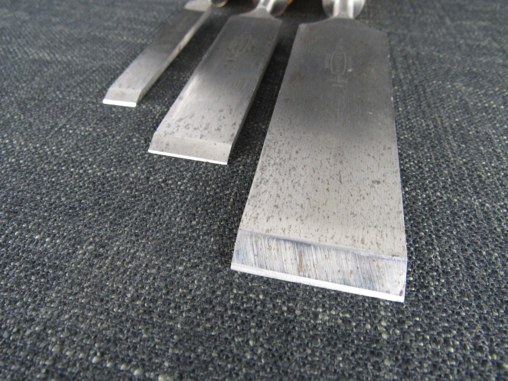 Group of 3 MARPLES Firmer Chisels with Continental Pattern Hooped Handles