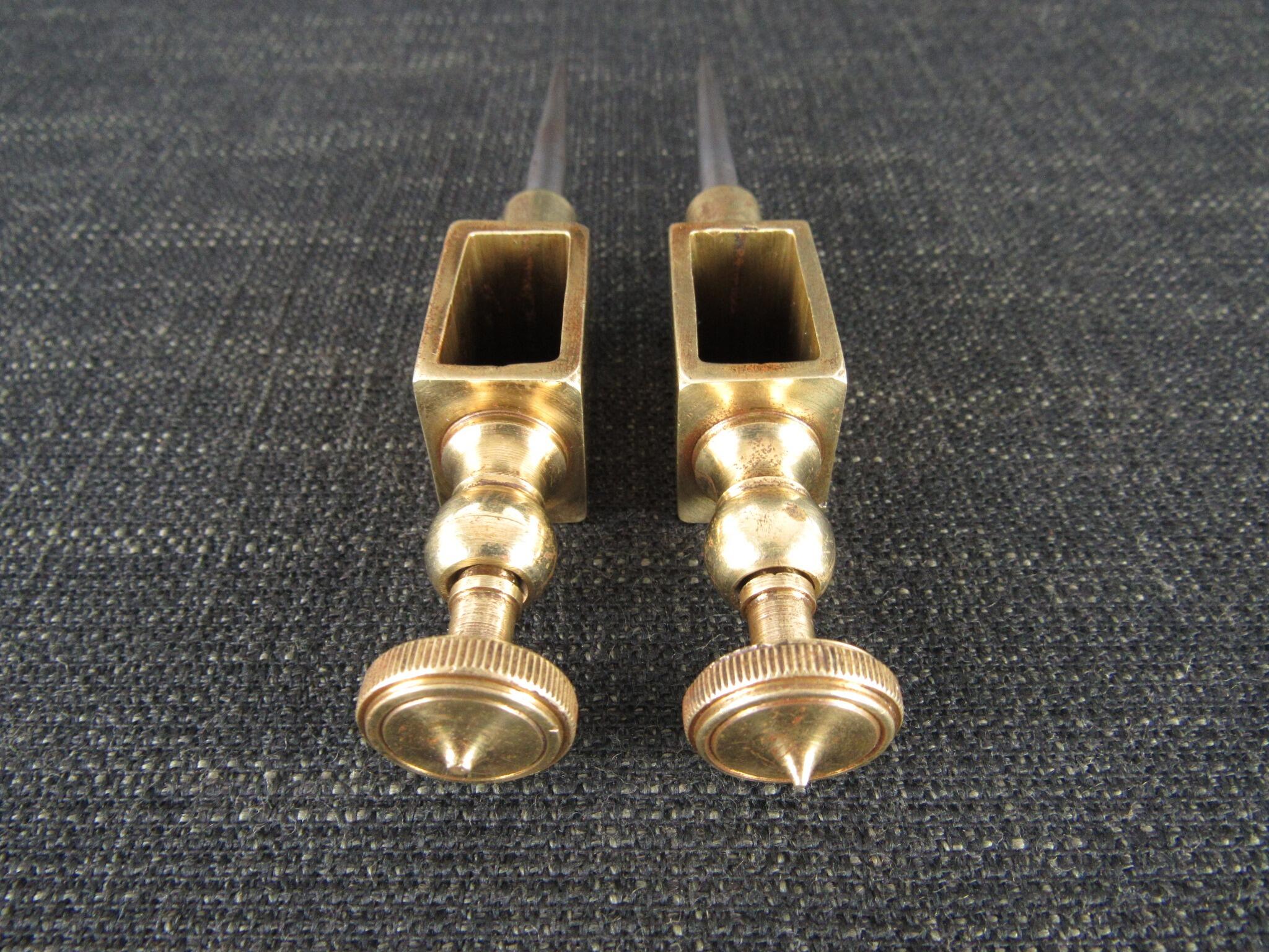 Brass Trammels or Trammel Heads with Steel Points