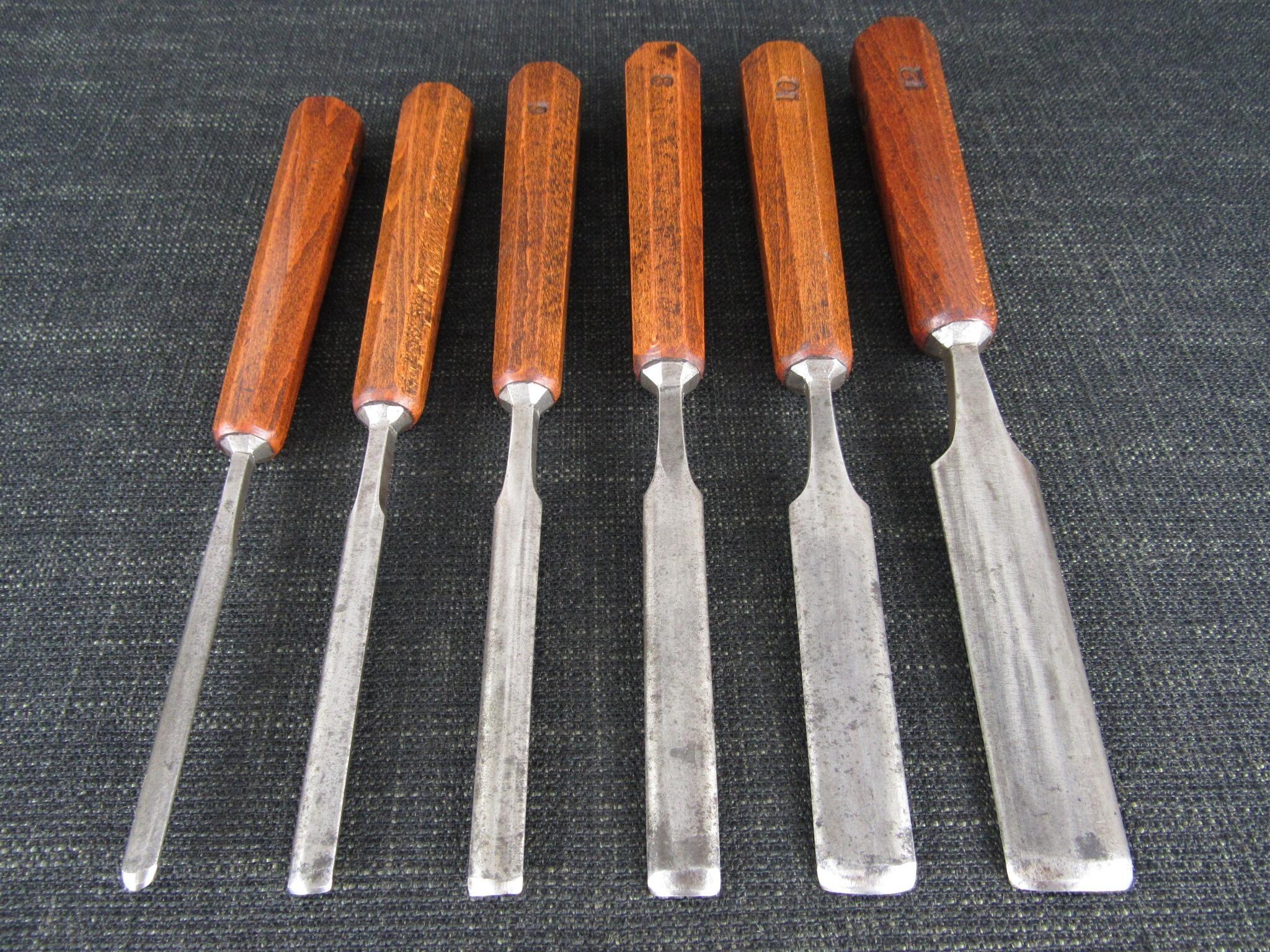 Graduated Set of 6 WARD Firmer Gouges *SOLD*