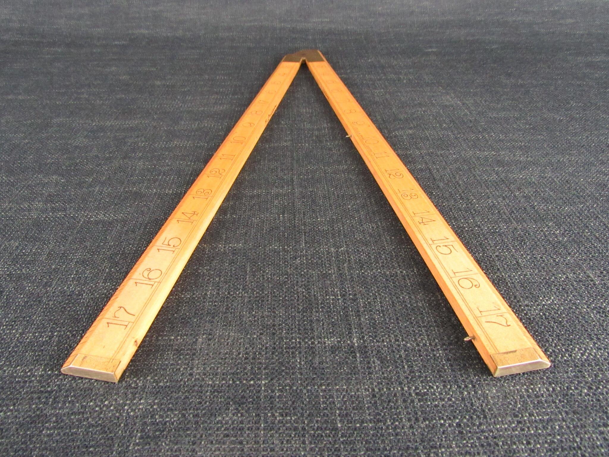 PRESTON Tailors Folding Boxwood Square marked TRULL & CO BRISTOL *SOLD*