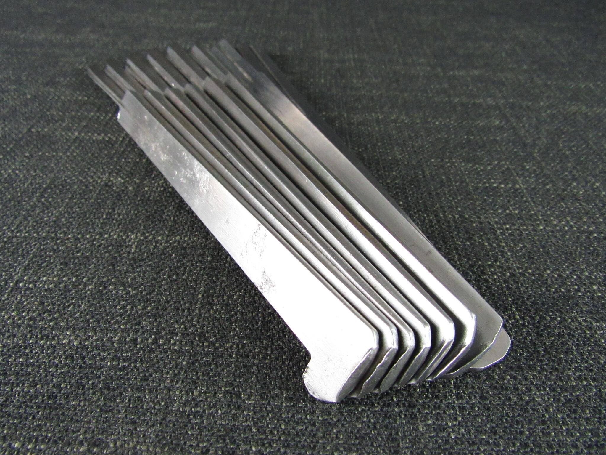 Full Set of 8 HILDICK Plough Plane Irons *SOLD*