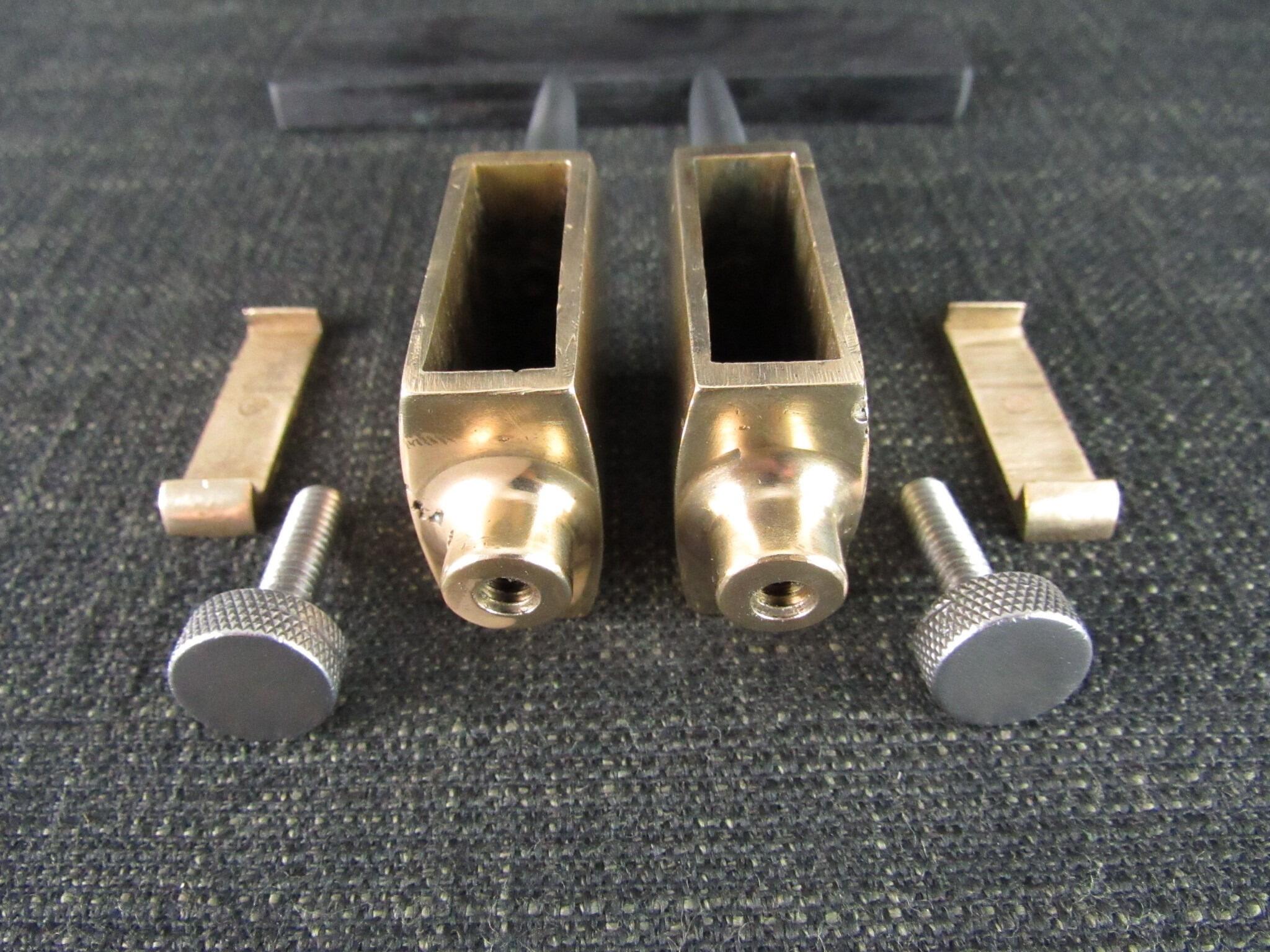 Pair of Brass Trammel Heads with Steel Points