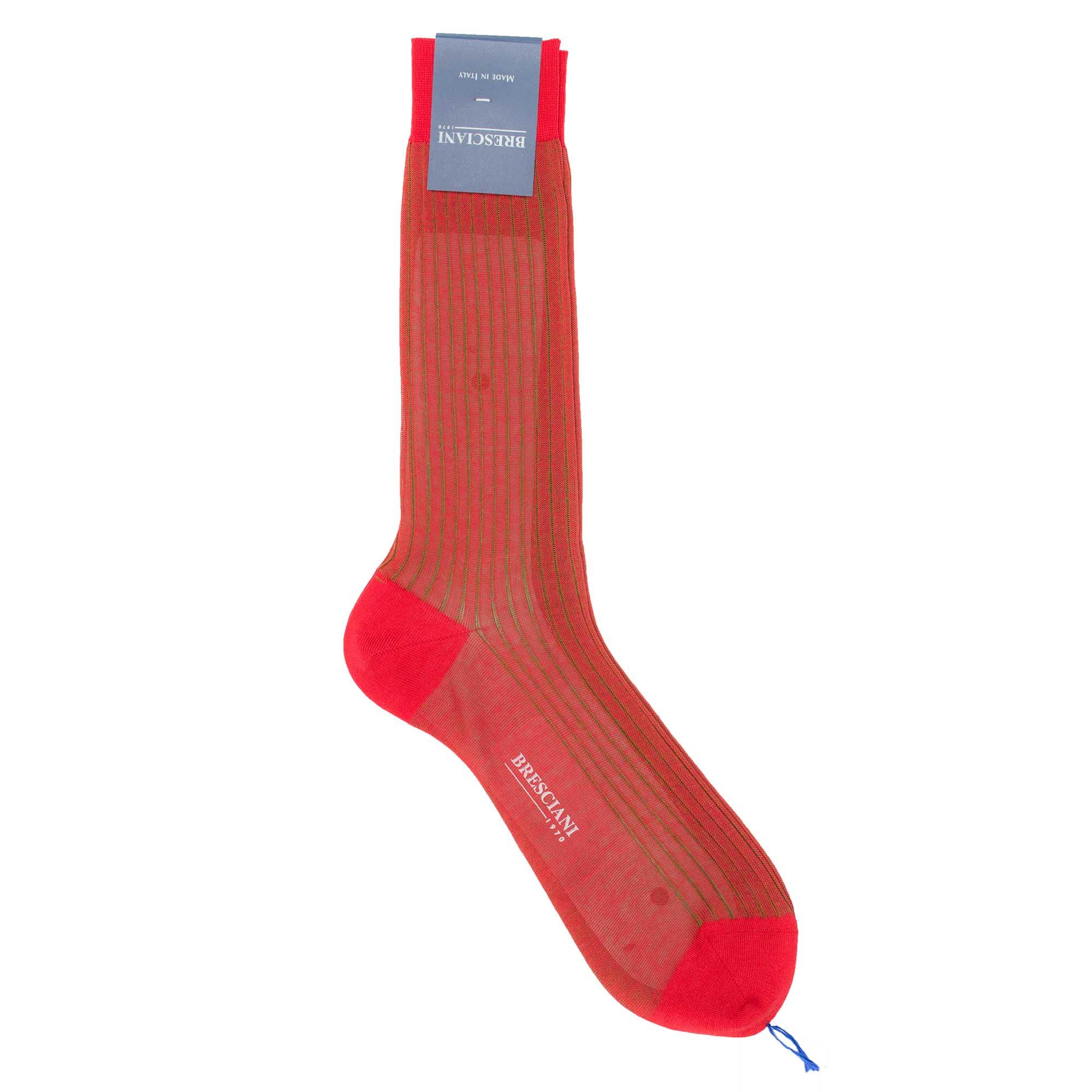 Vanise Reverse Rib Socks - Red & Blue