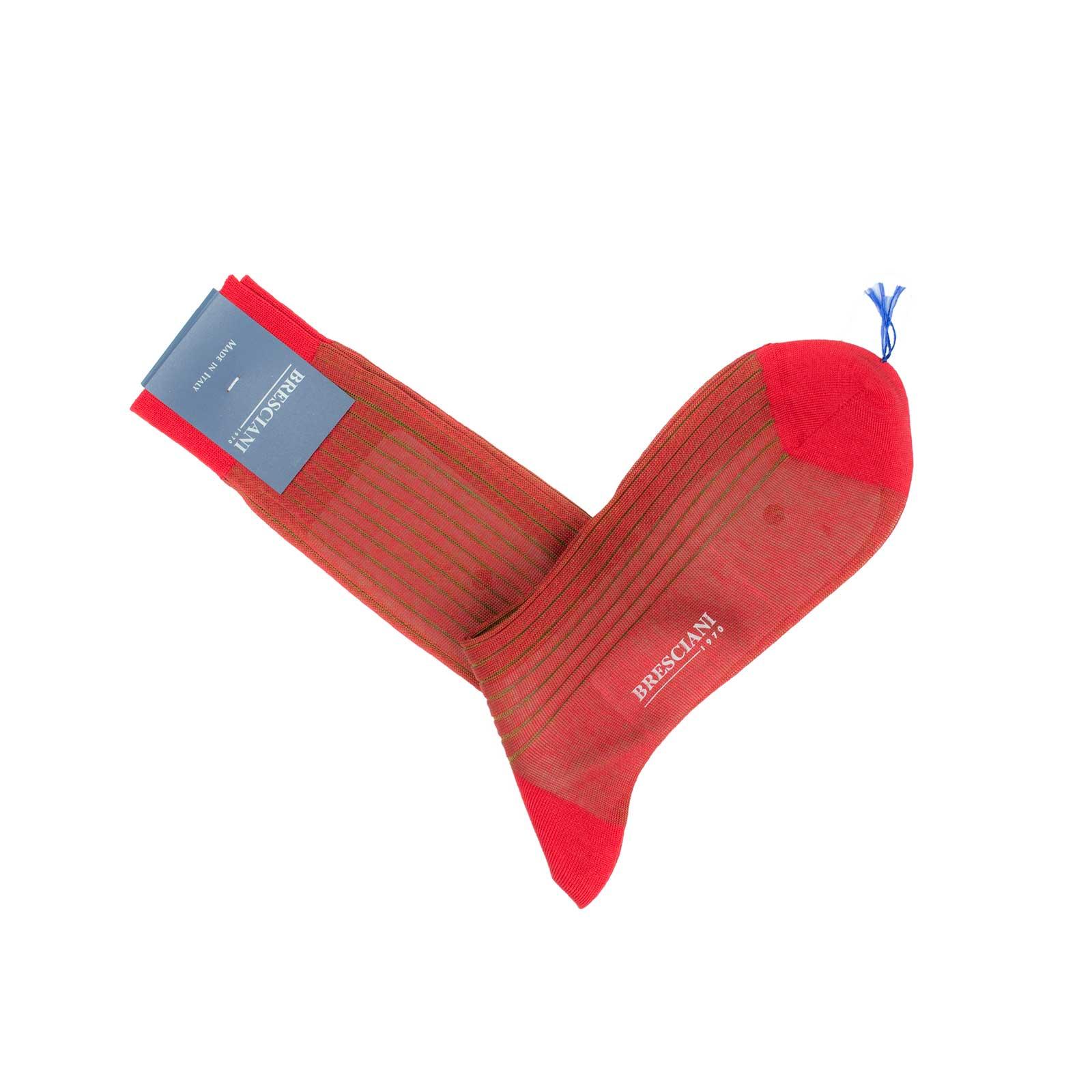 Vanise Reverse Rib Socks - Red & Blue