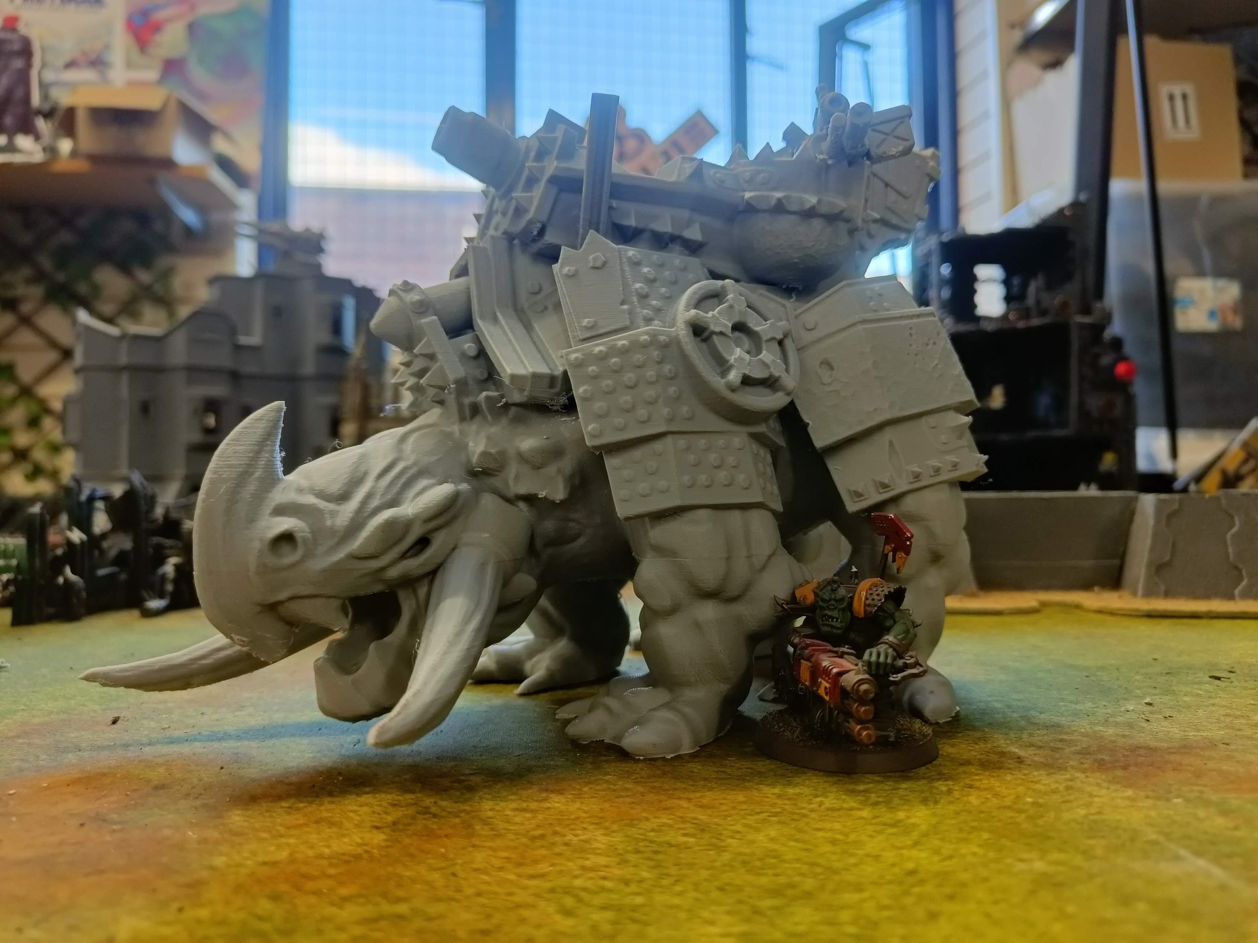 Orc Giant Horned Battle Beast Battle Transport. Living tank