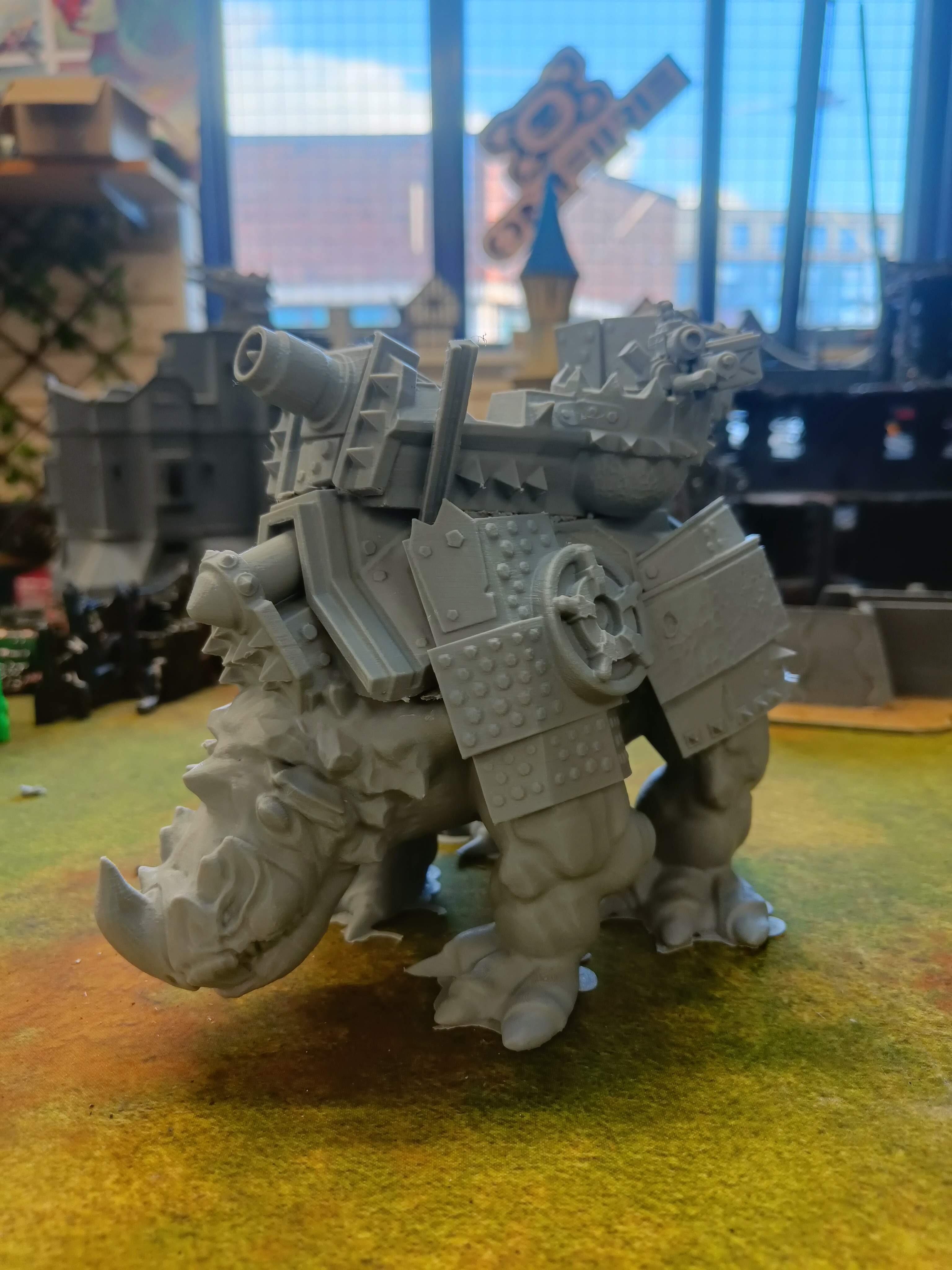 Orc Giant Horned Battle Beast Battle Transport. Living tank