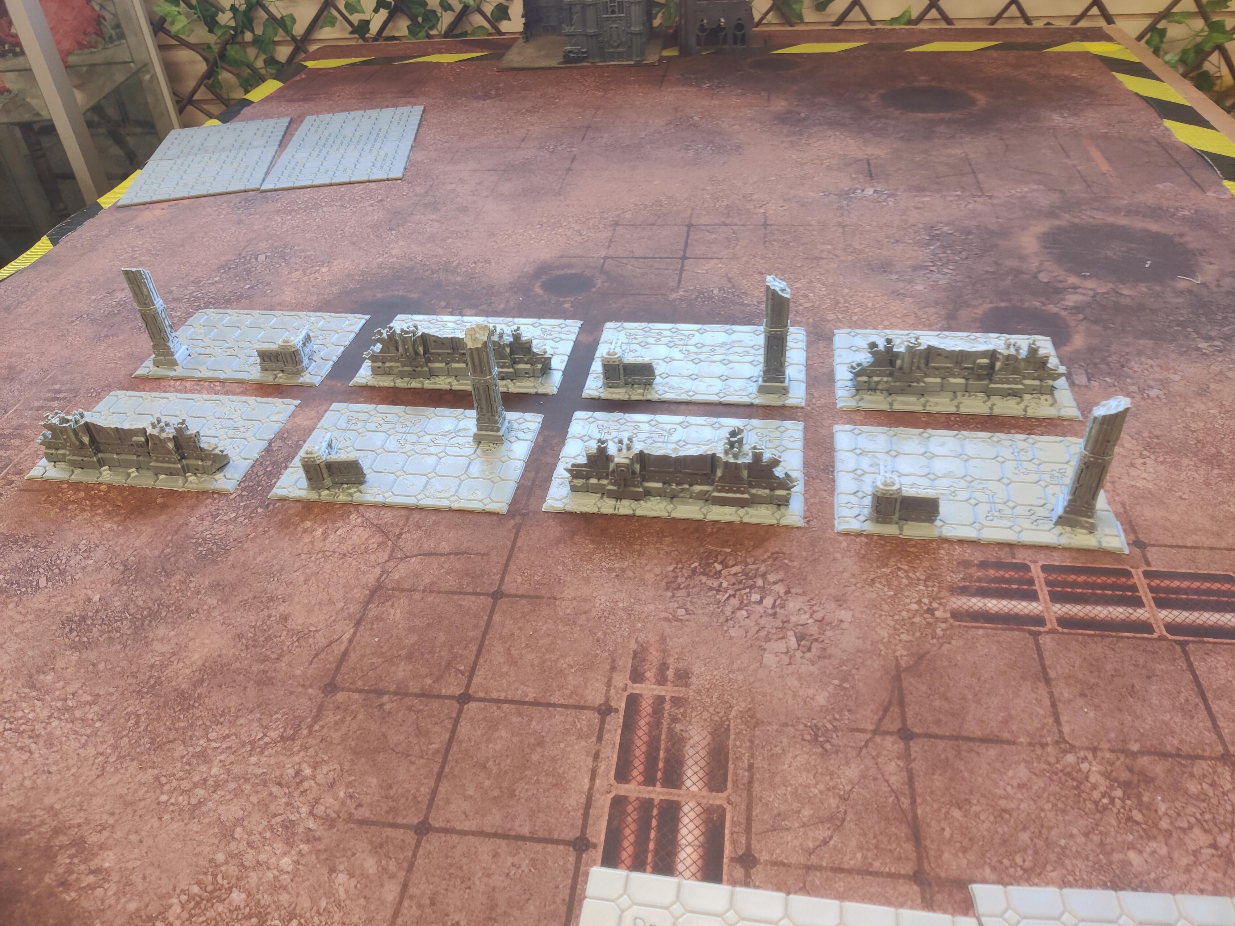 8 x City Ruins on 6 x 4 inch Tiles - Sci-fi Ruins Tournament Level ...