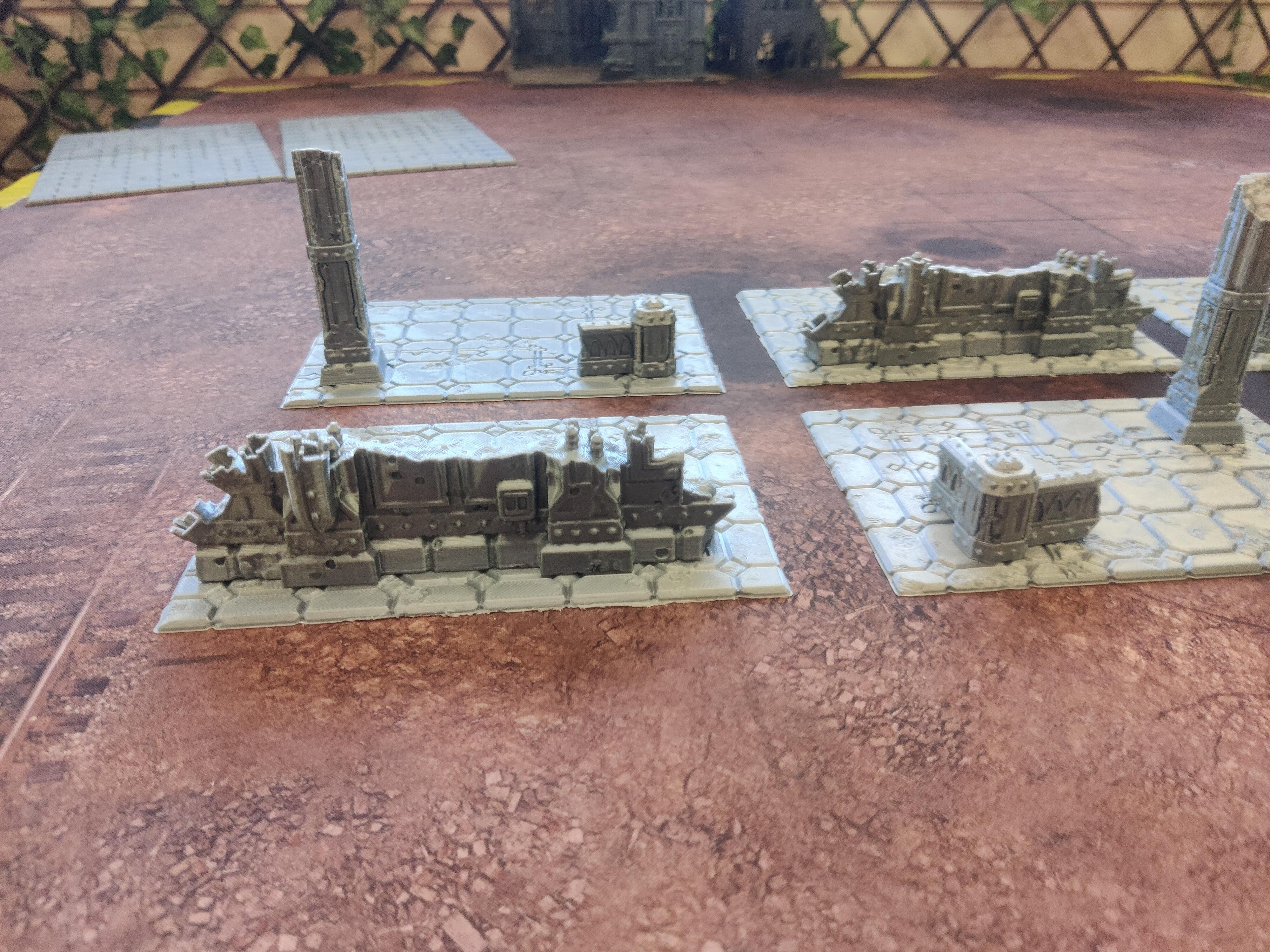 8 x City Ruins on 6 x 4 inch Tiles - Sci-fi Ruins Tournament Level ...