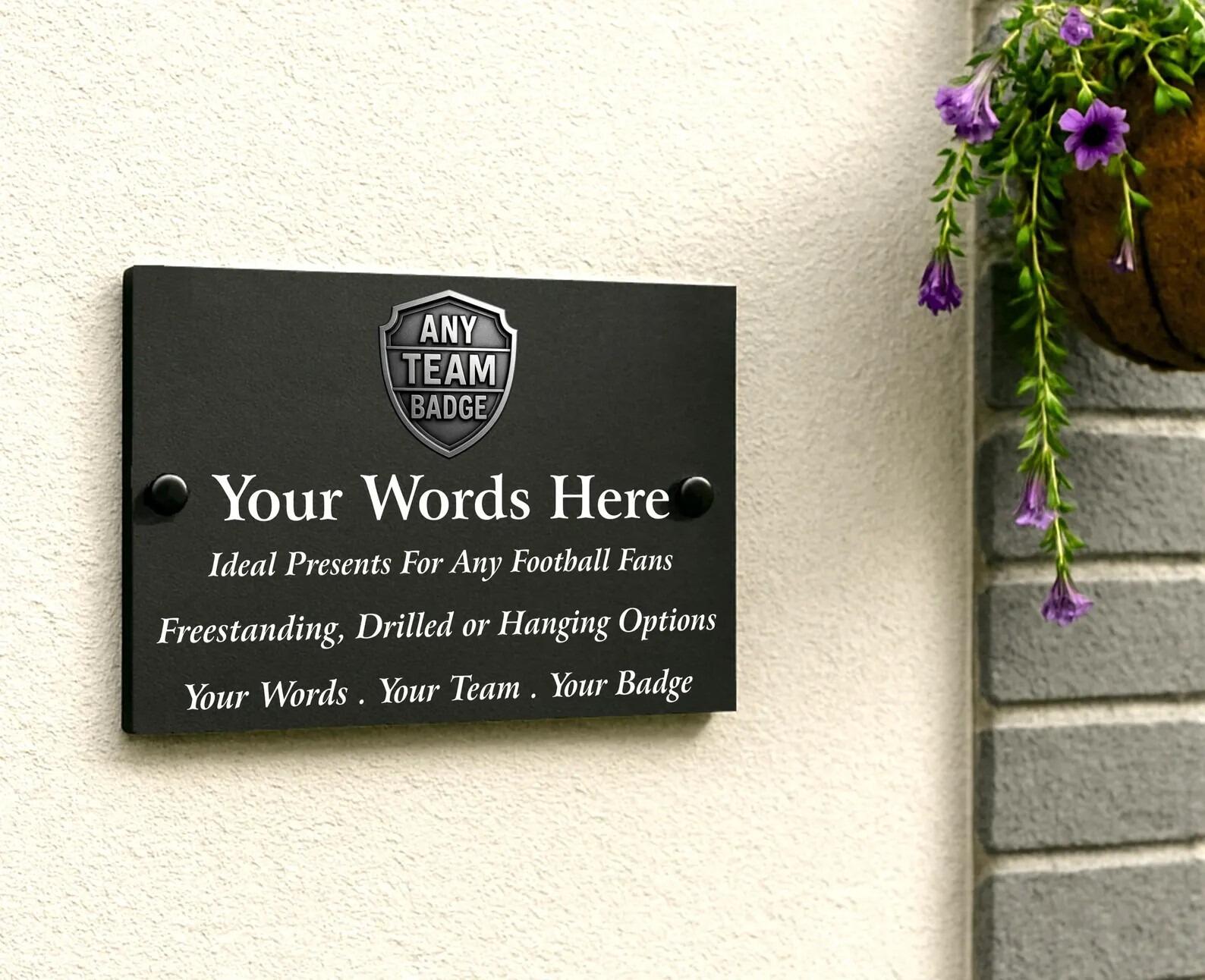 Personalised Football Slate Sign for House or Memorial