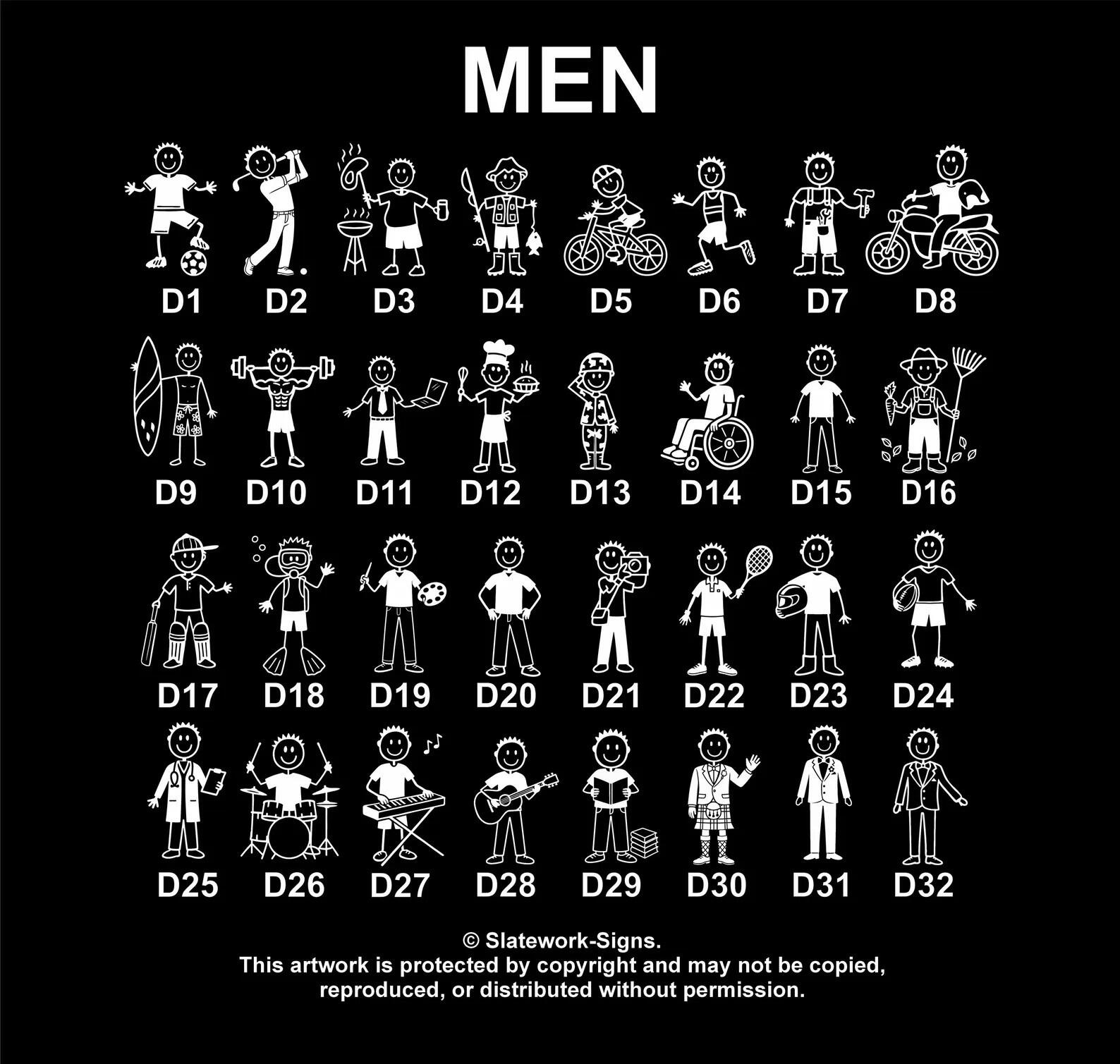 Personalised Stick Family Slate Sign