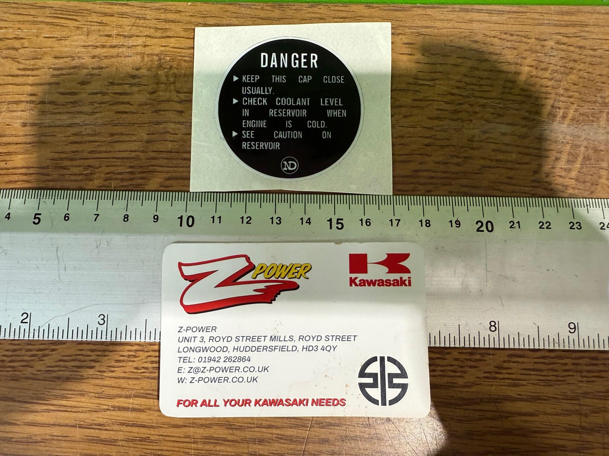 DECAL- Z1300 RADIATOR WARNING DECAL