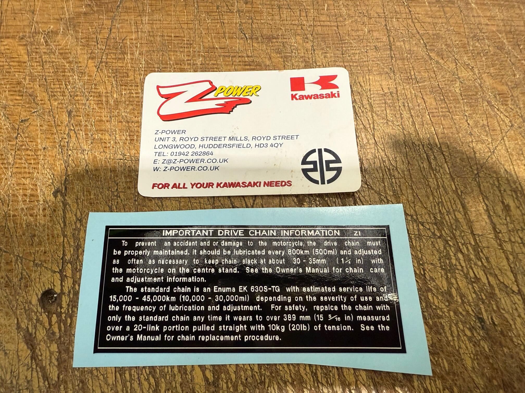 DECAL DRIVE CHAIN: Z1 Z1A Z1B-900 Z900A4