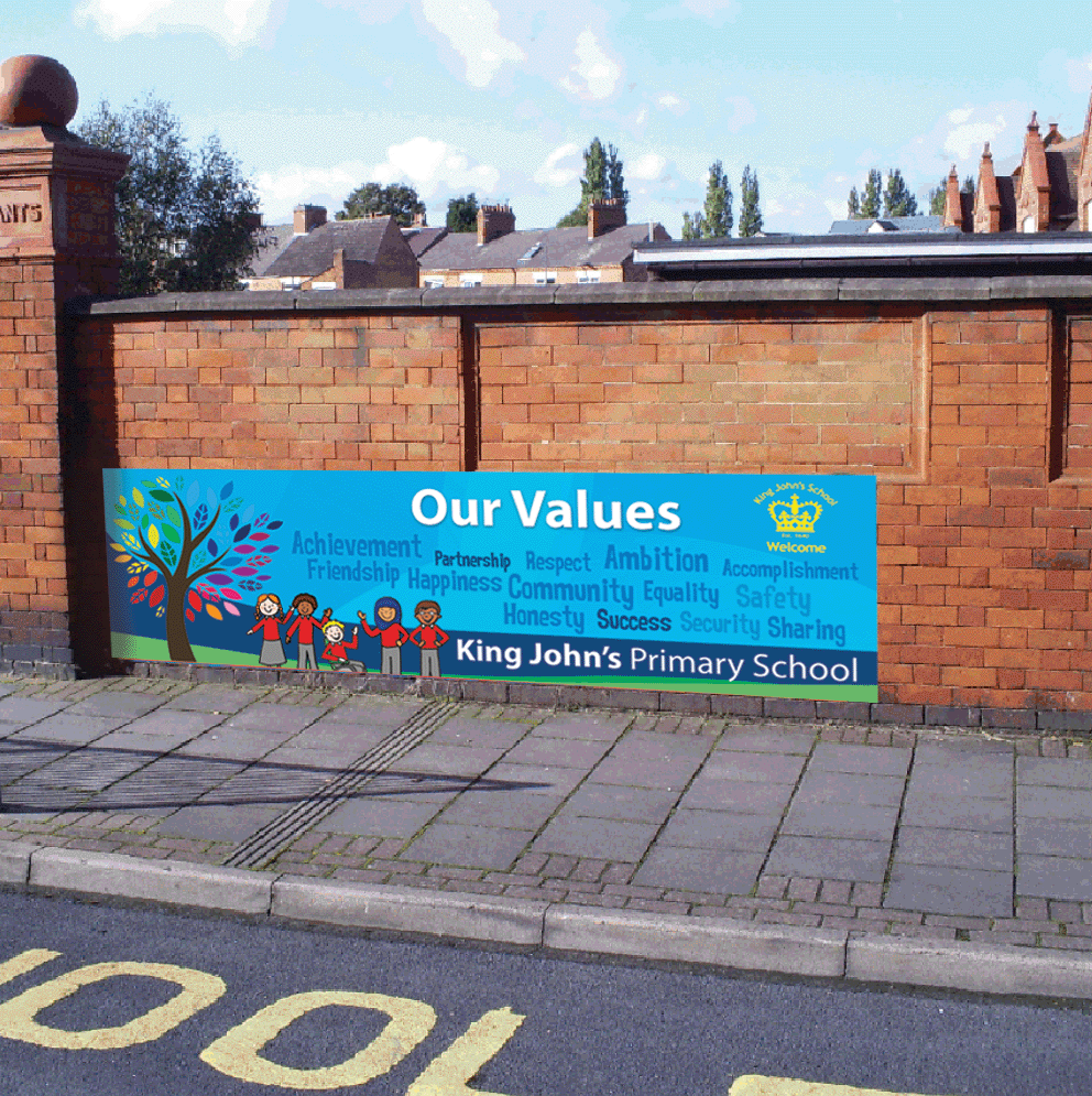 'Our Values' Bespoke Banner