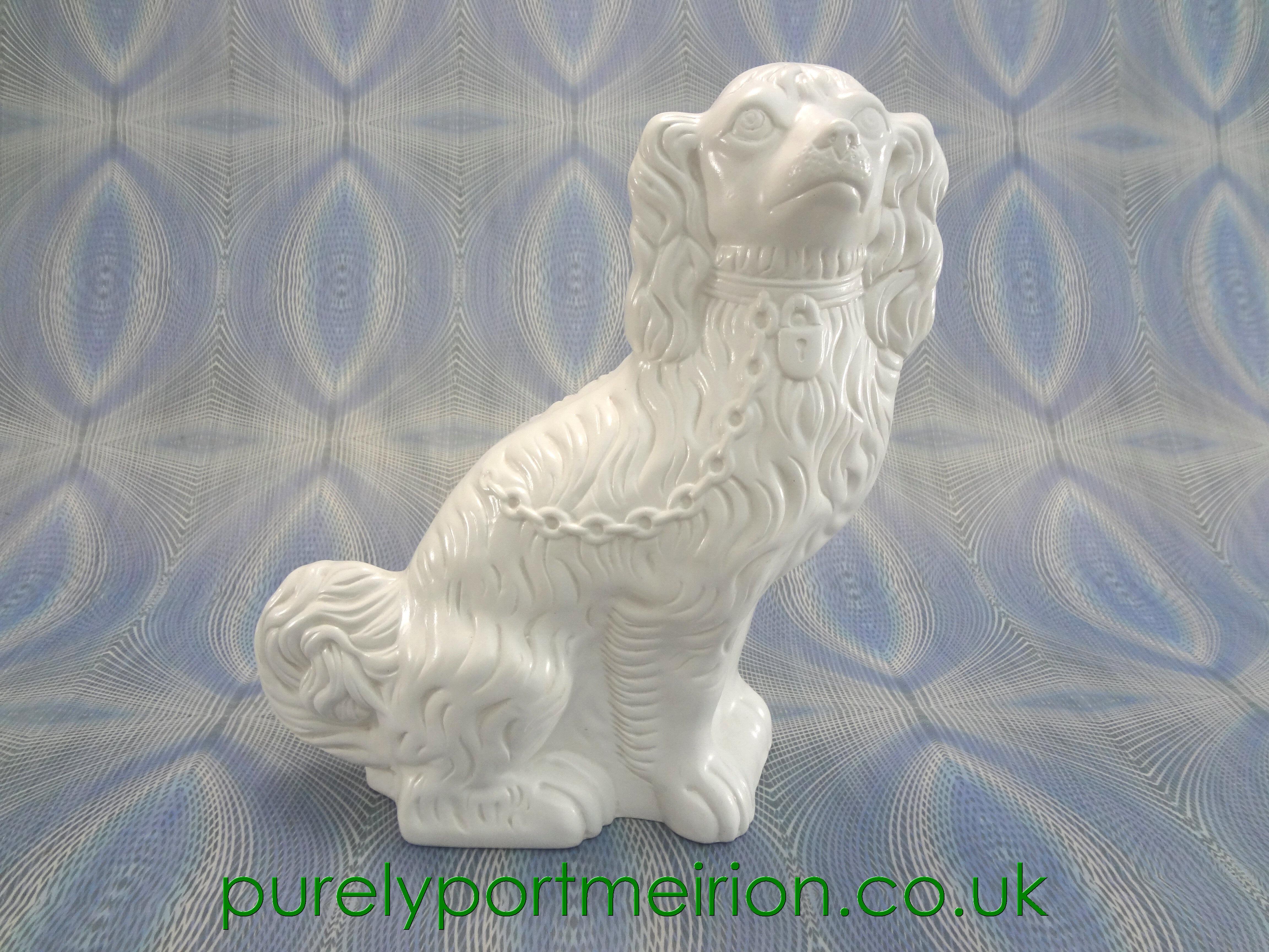 Portmeirion Pottery Extra Large White Staffordshire Dog, MI164