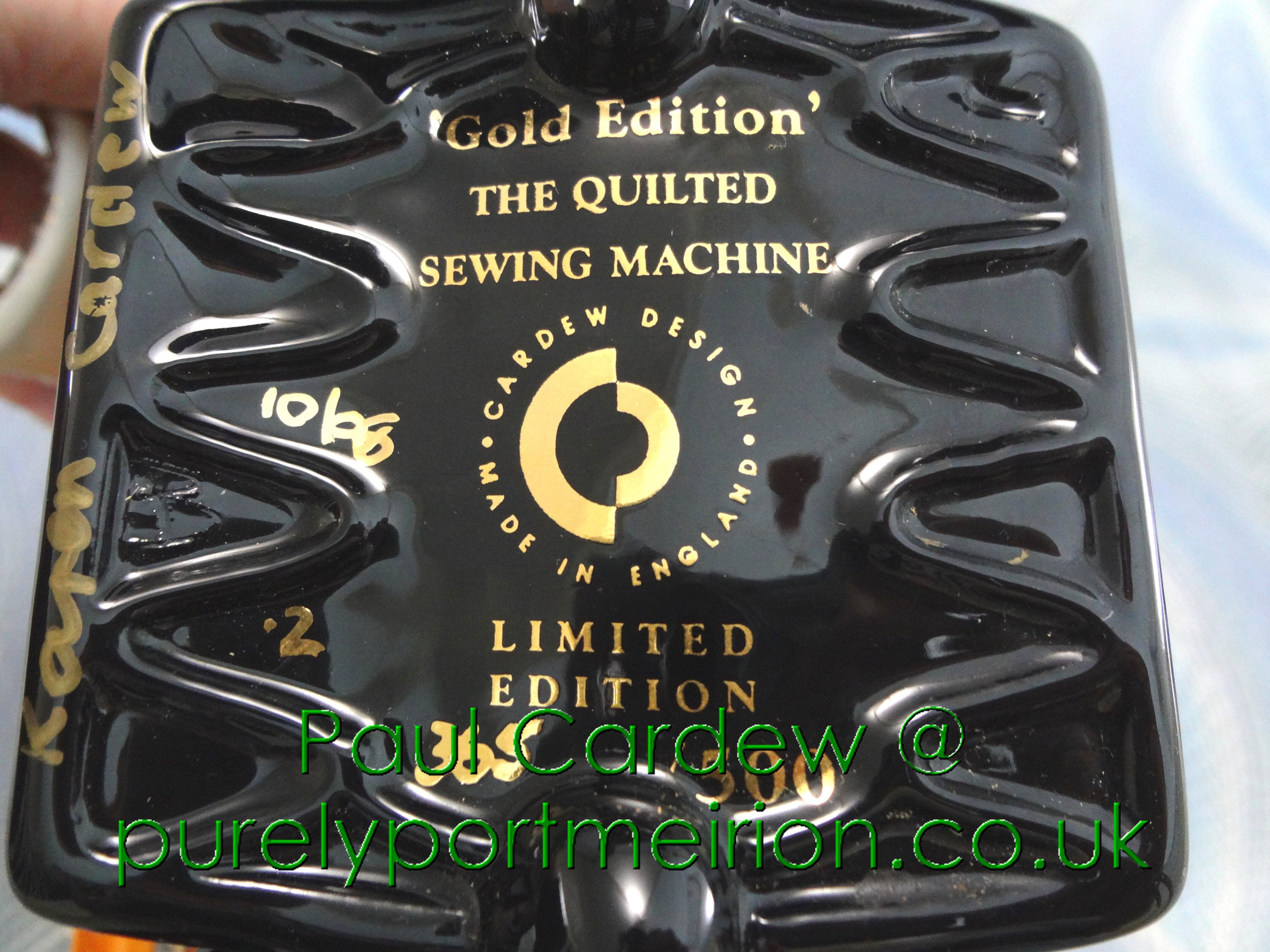 Paul Cardew Design Large Gold Edition Quilted Sewing Machine Teapot, TP241