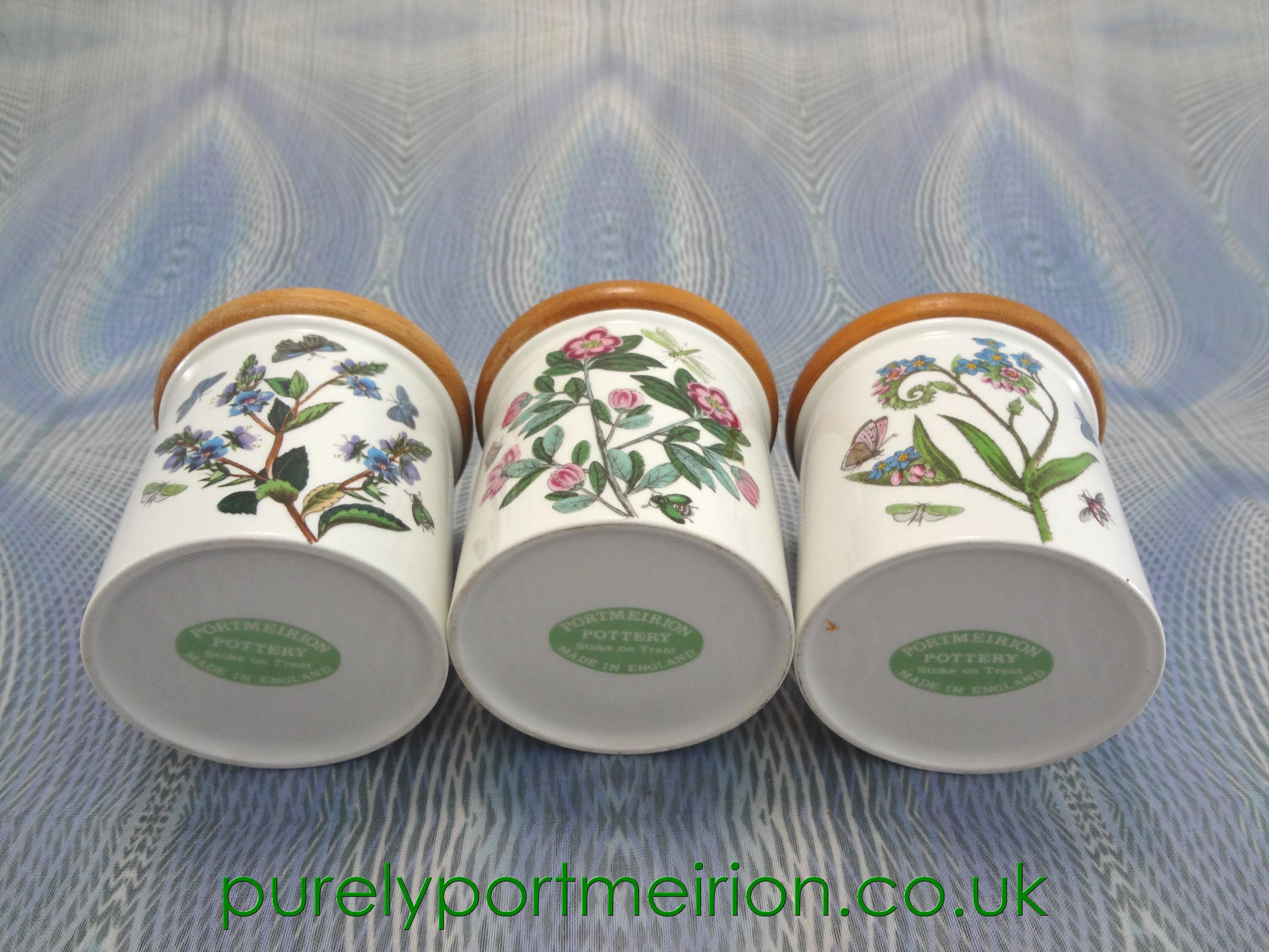 Portmeirion Botanic Garden Pottery Set Of Three Spice Jars, BG874