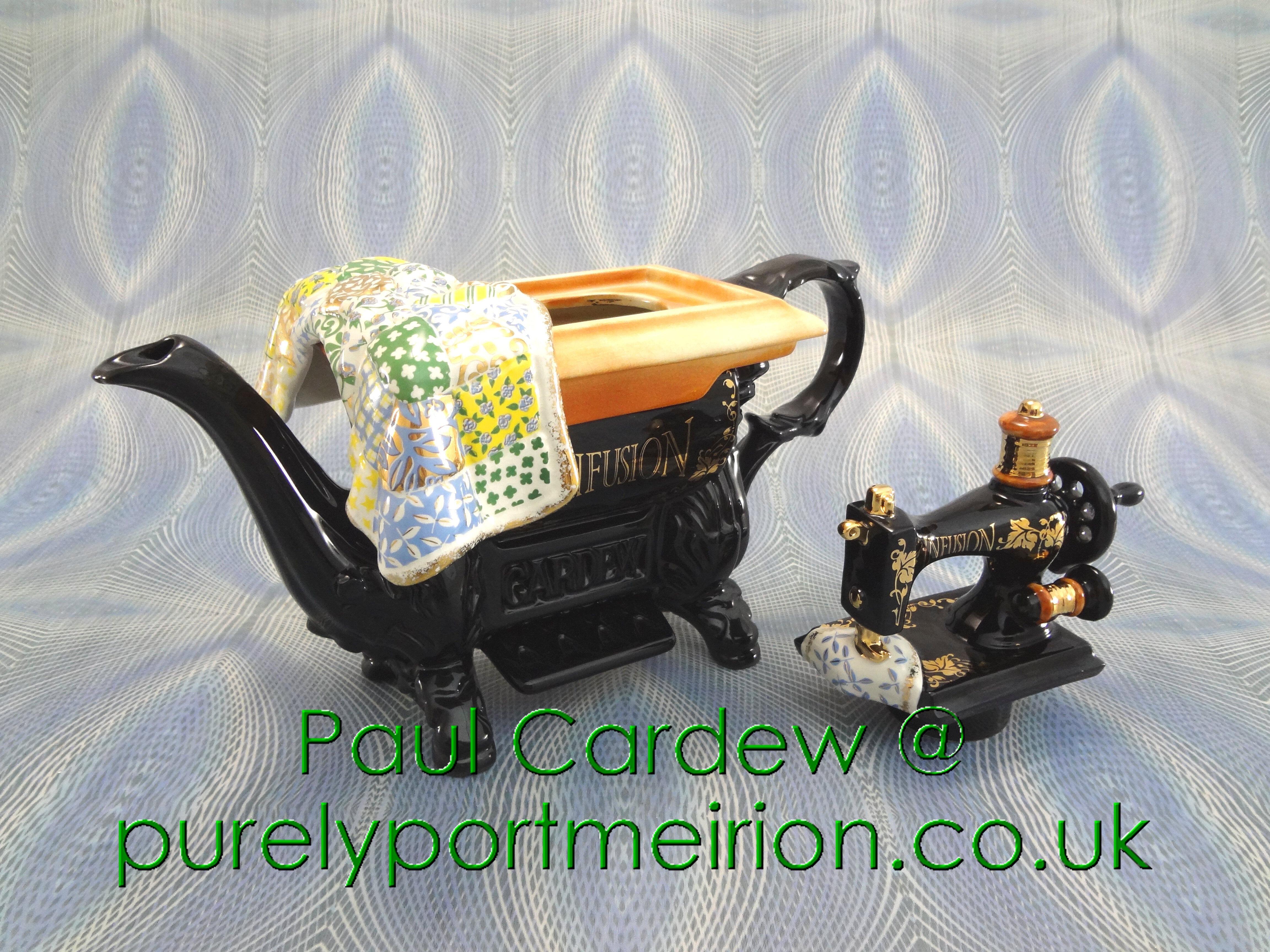 Paul Cardew Design Large Gold Edition Quilted Sewing Machine Teapot, TP241